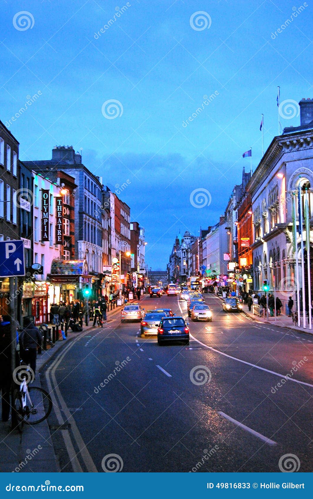 Streets of Dublin editorial stock photo. Image of lights - 49816833