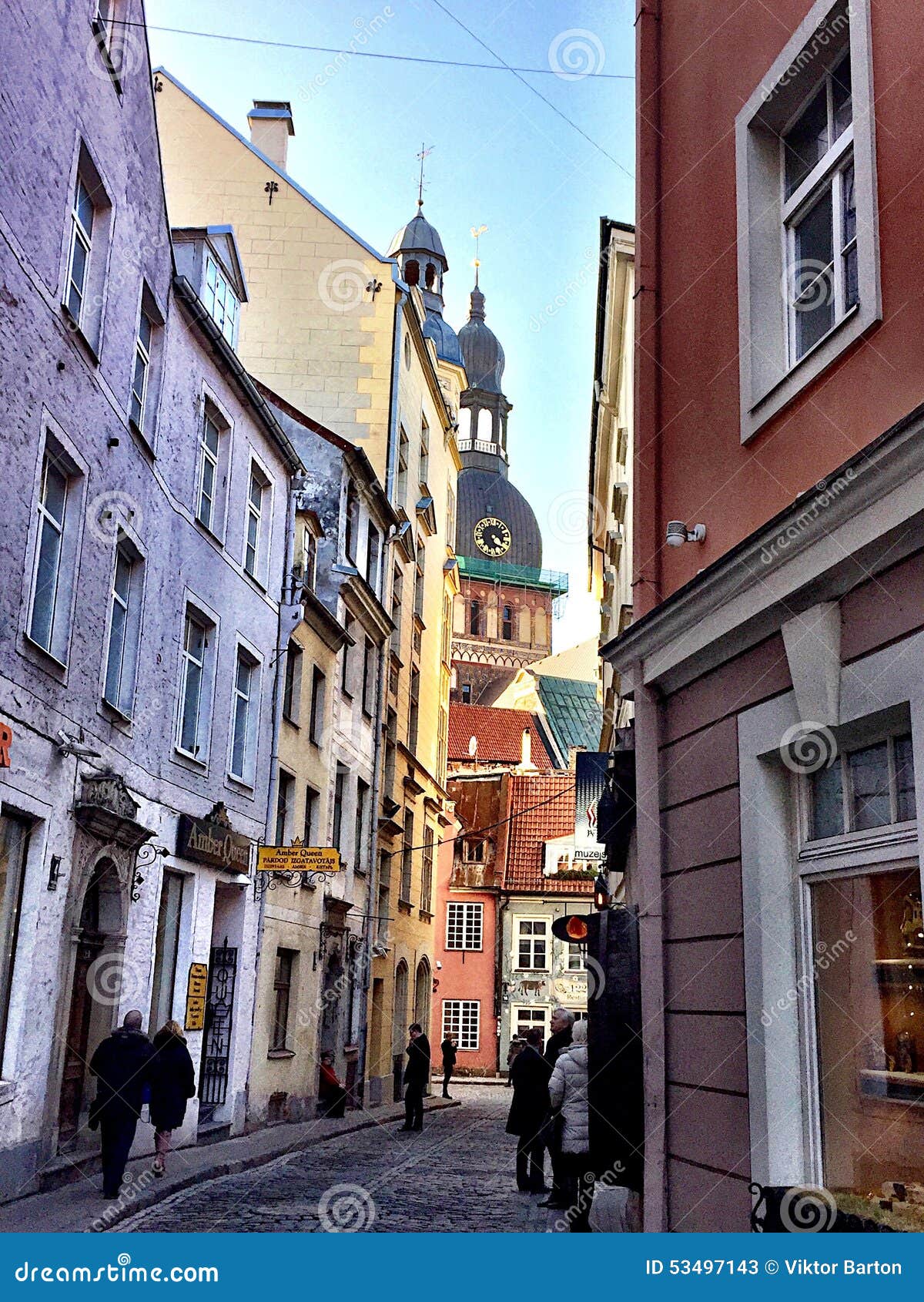 Streets in the Heart of Old Riga. Editorial Stock Photo - Image of ...