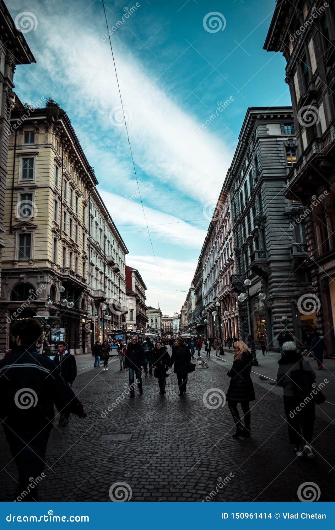 Vintage street in Milano editorial stock image. Image of italian ...