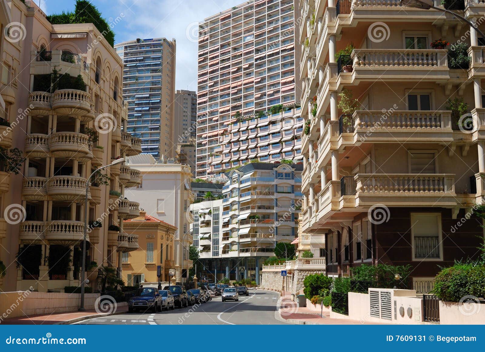 Streets of Monaco downtown stock image. Image of apartment - 7609131