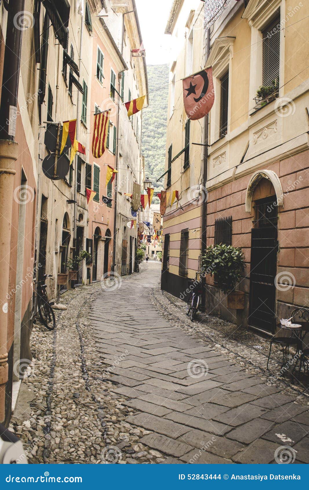 The Streets of the Old Italian City Stock Photo - Image of flower ...