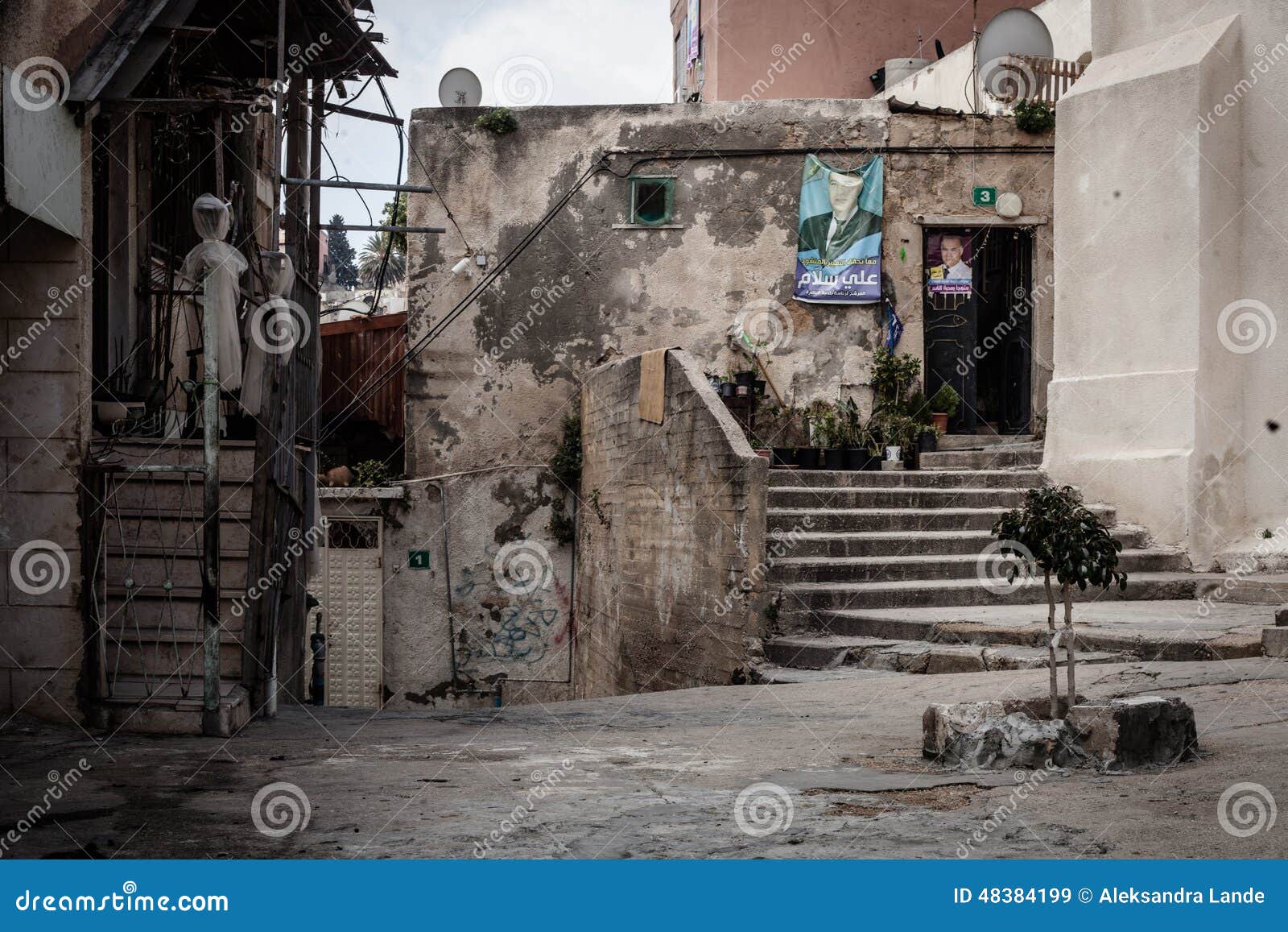 Streets of old Nazareth editorial stock image. Image of landscape ...