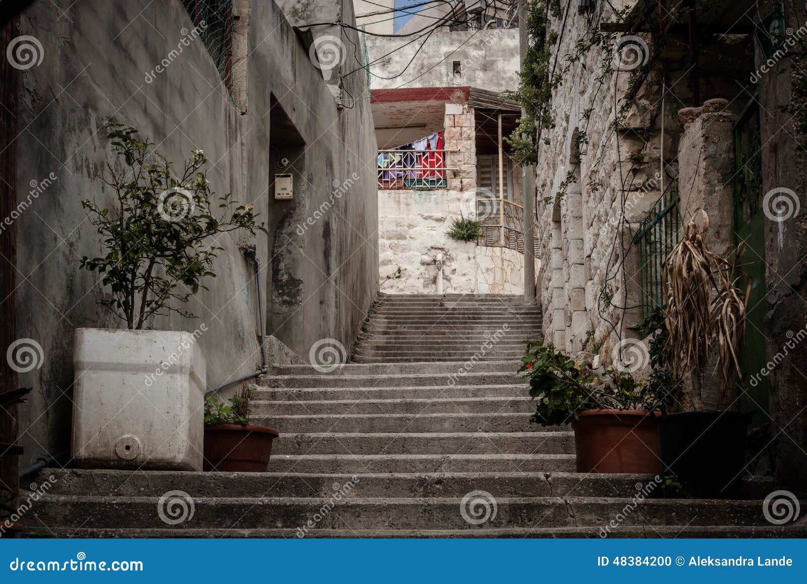 Streets of old Nazareth stock photo. Image of belief - 48384200