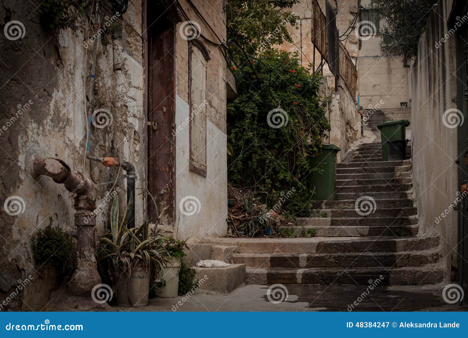 Streets of old Nazareth stock image. Image of palestinian - 48384247