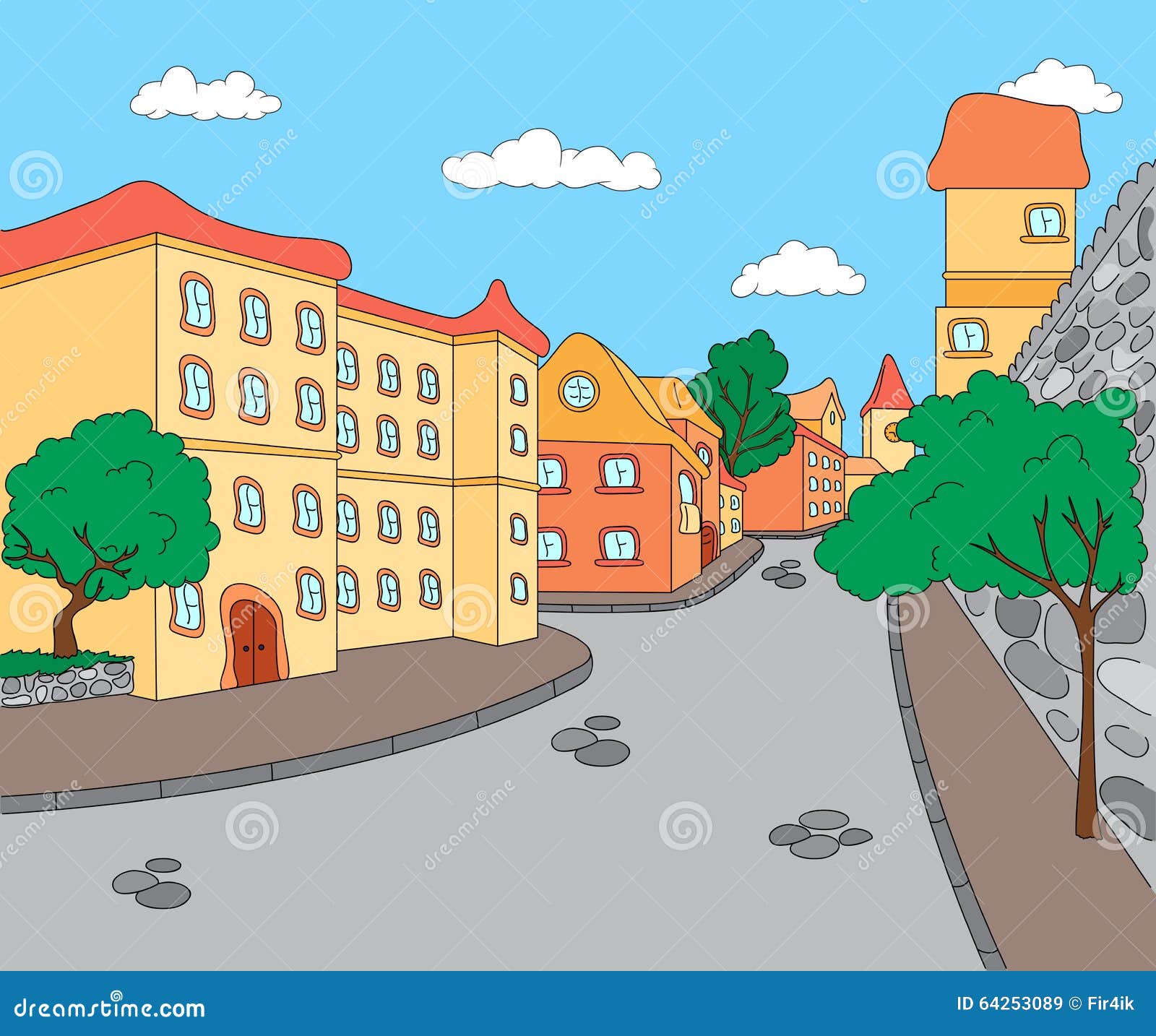 The Streets of the Old Town. Stock Vector - Illustration of element ...