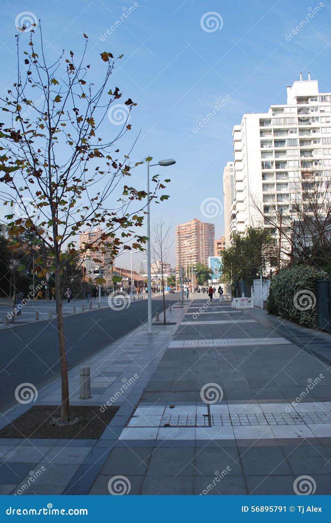 Streets in Santiago, Chile stock image. Image of building - 56895791
