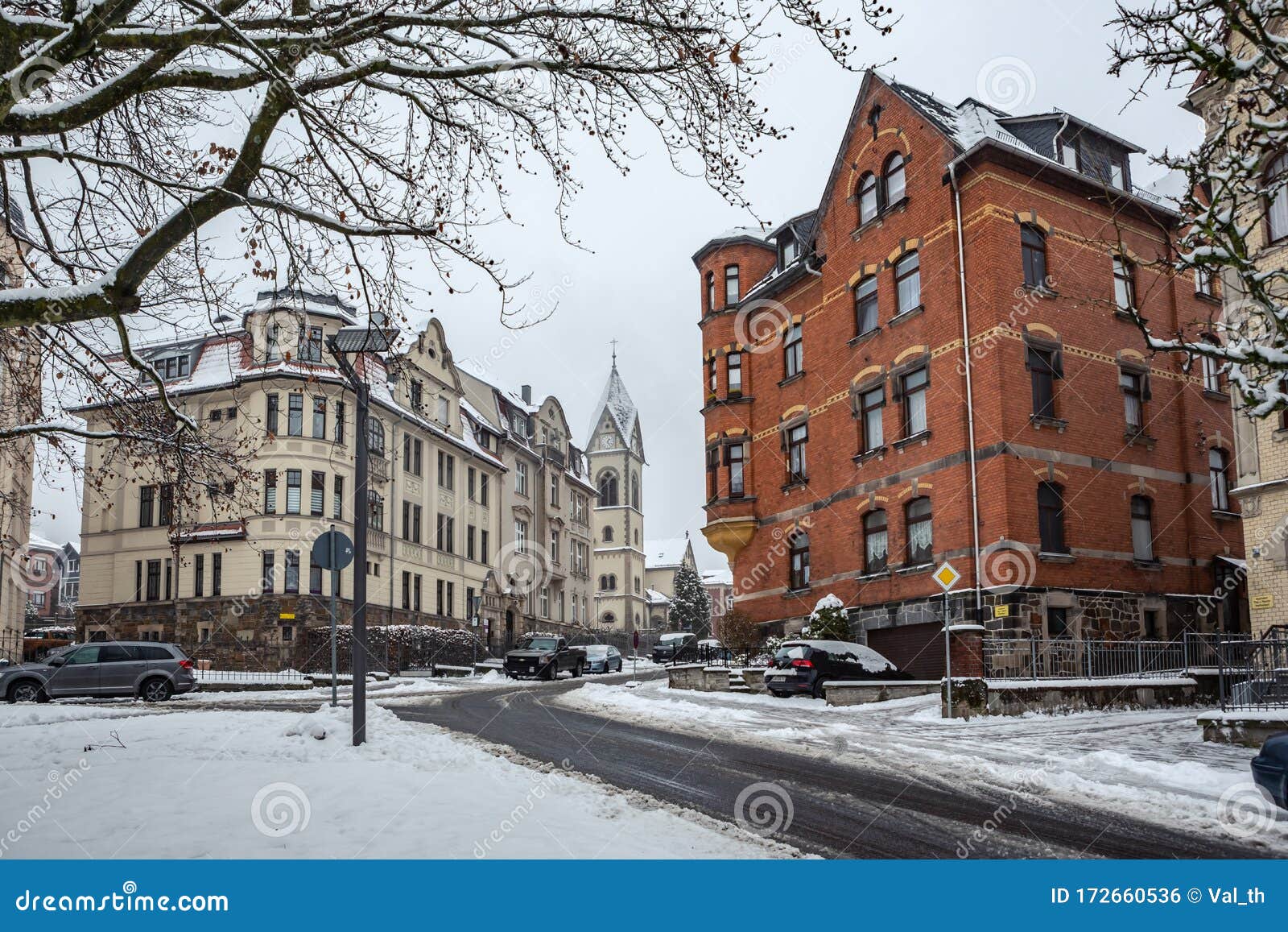 Streets of Sonneberg town editorial photo. Image of landscape - 172660536