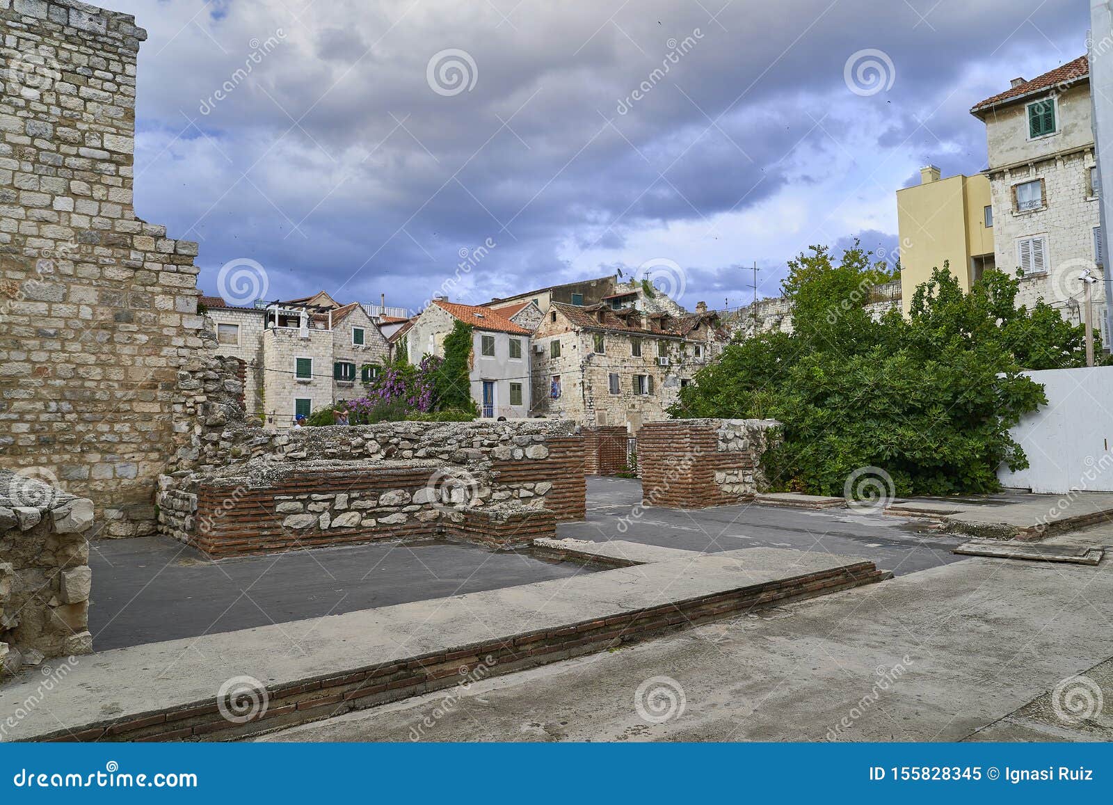 Streets of Split City. Croatia Stock Image - Image of landmark, europe ...
