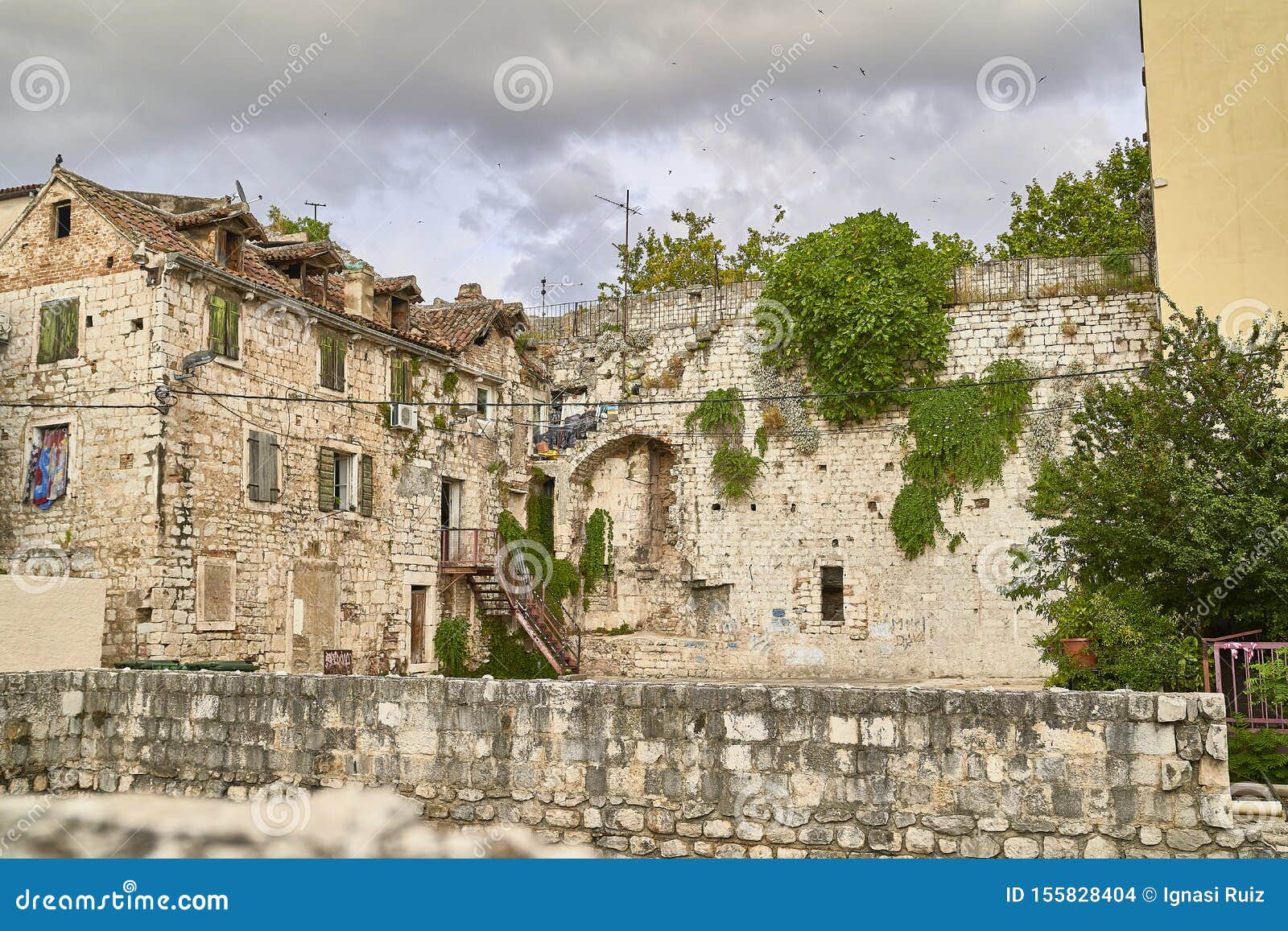 Streets of Split City. Croatia Stock Photo - Image of landmark ...