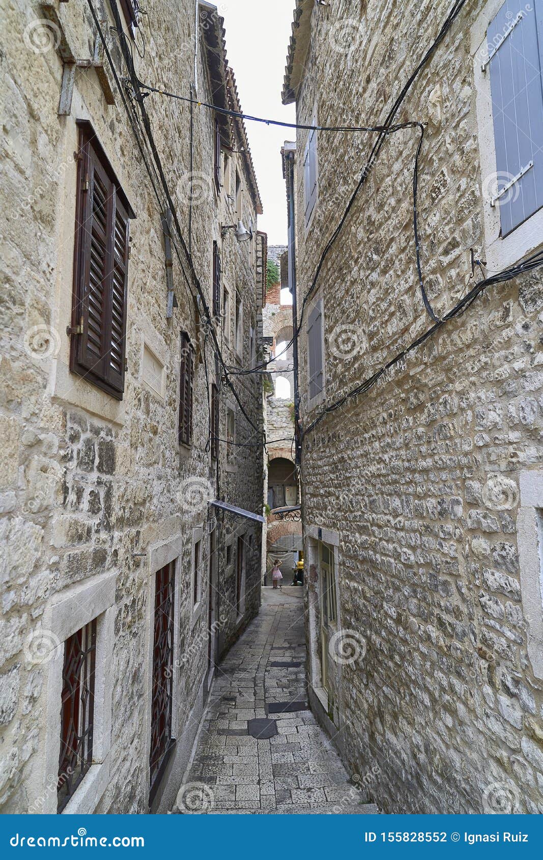 Streets of Split City. Croatia Stock Photo - Image of building, ruins ...