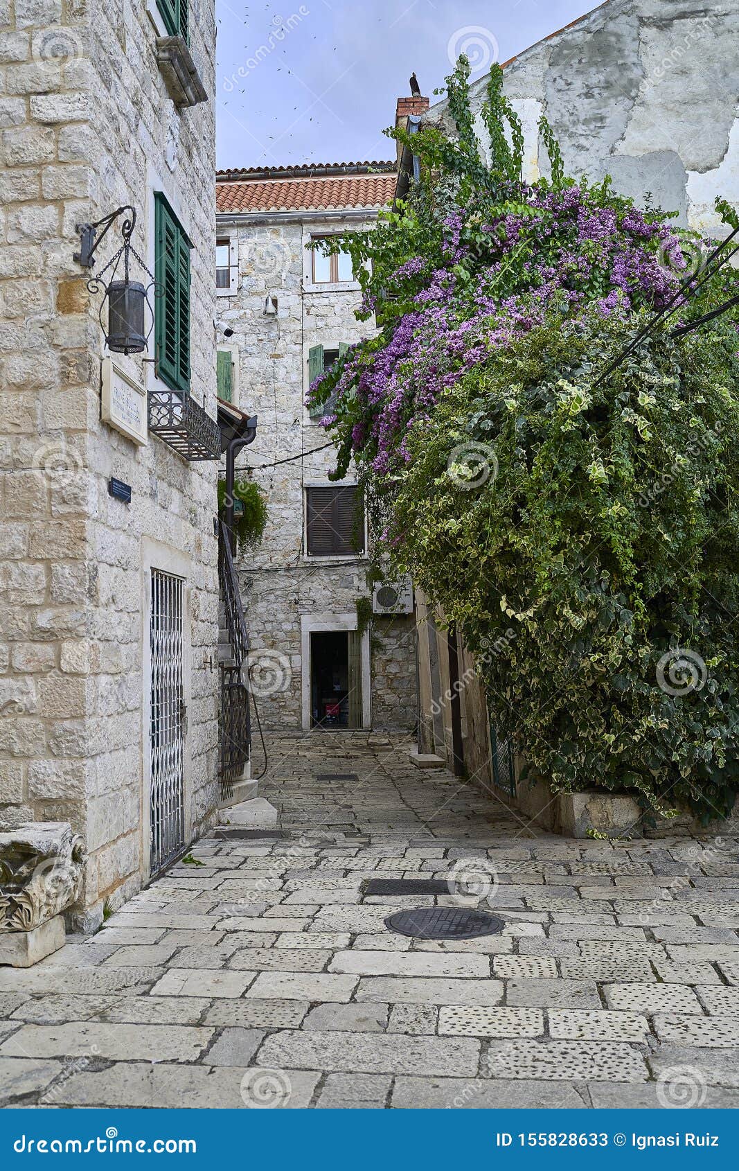Streets of Split City. Croatia Stock Image - Image of alley, empty ...