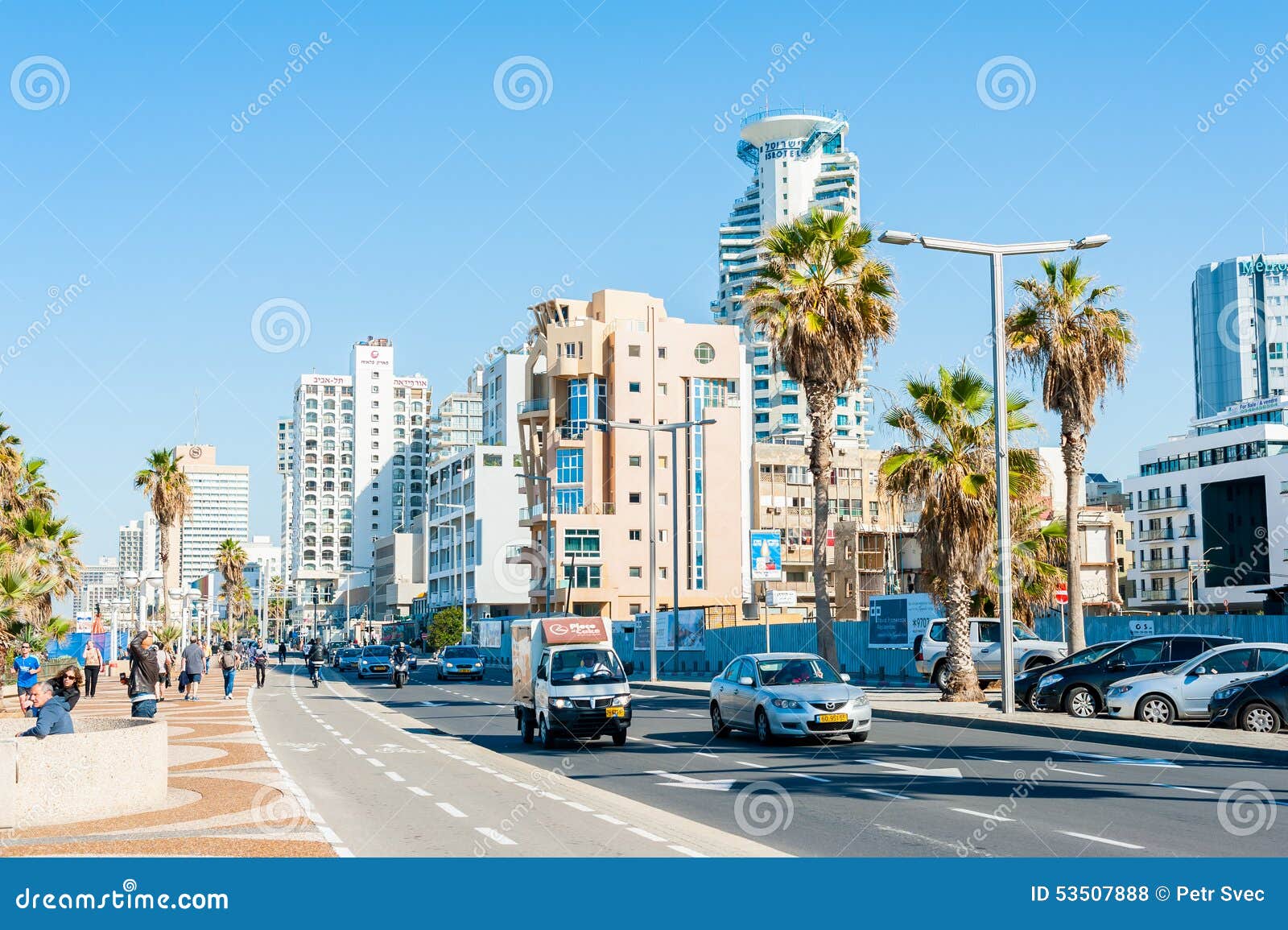 Streets of Tel Aviv editorial stock photo. Image of street - 53507888