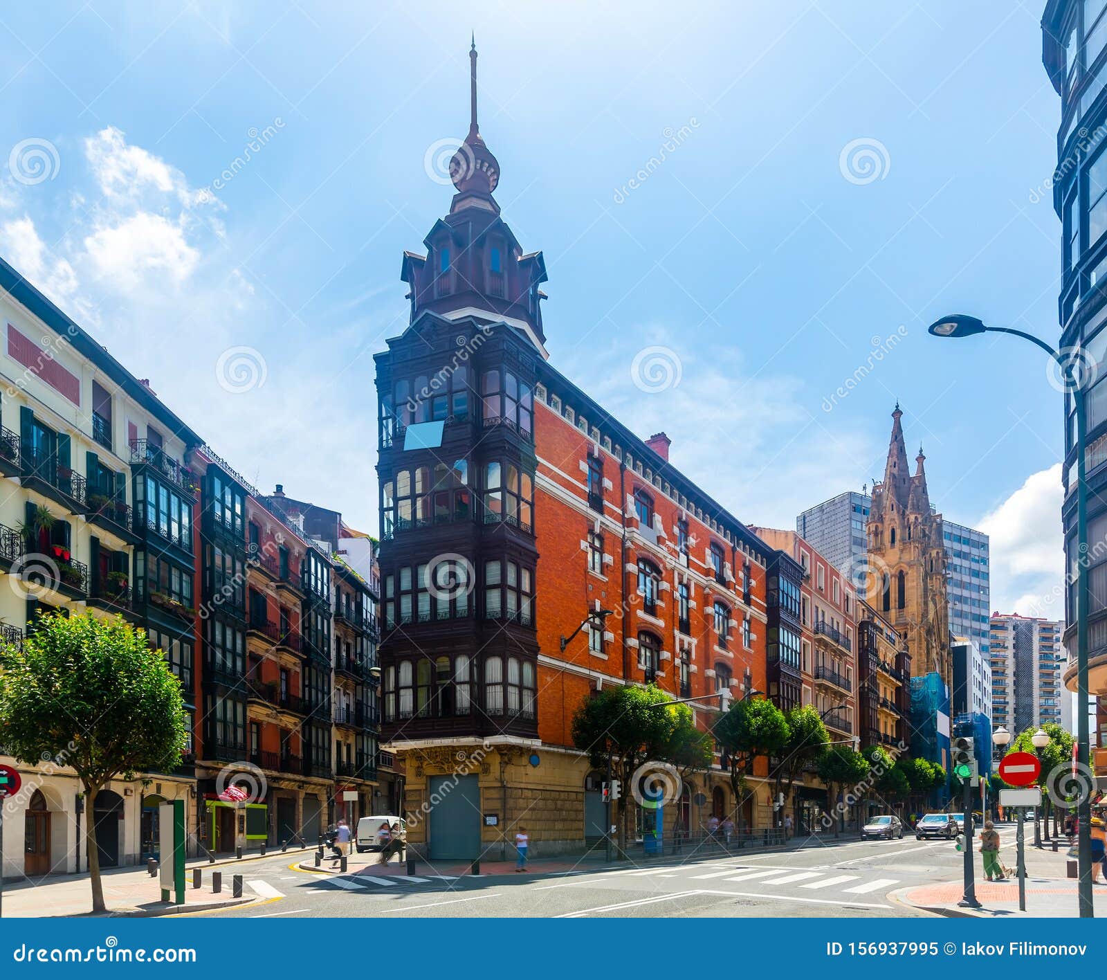 Streets View of Bilbao in Summer. Basque Country, Bilbao Stock Image ...