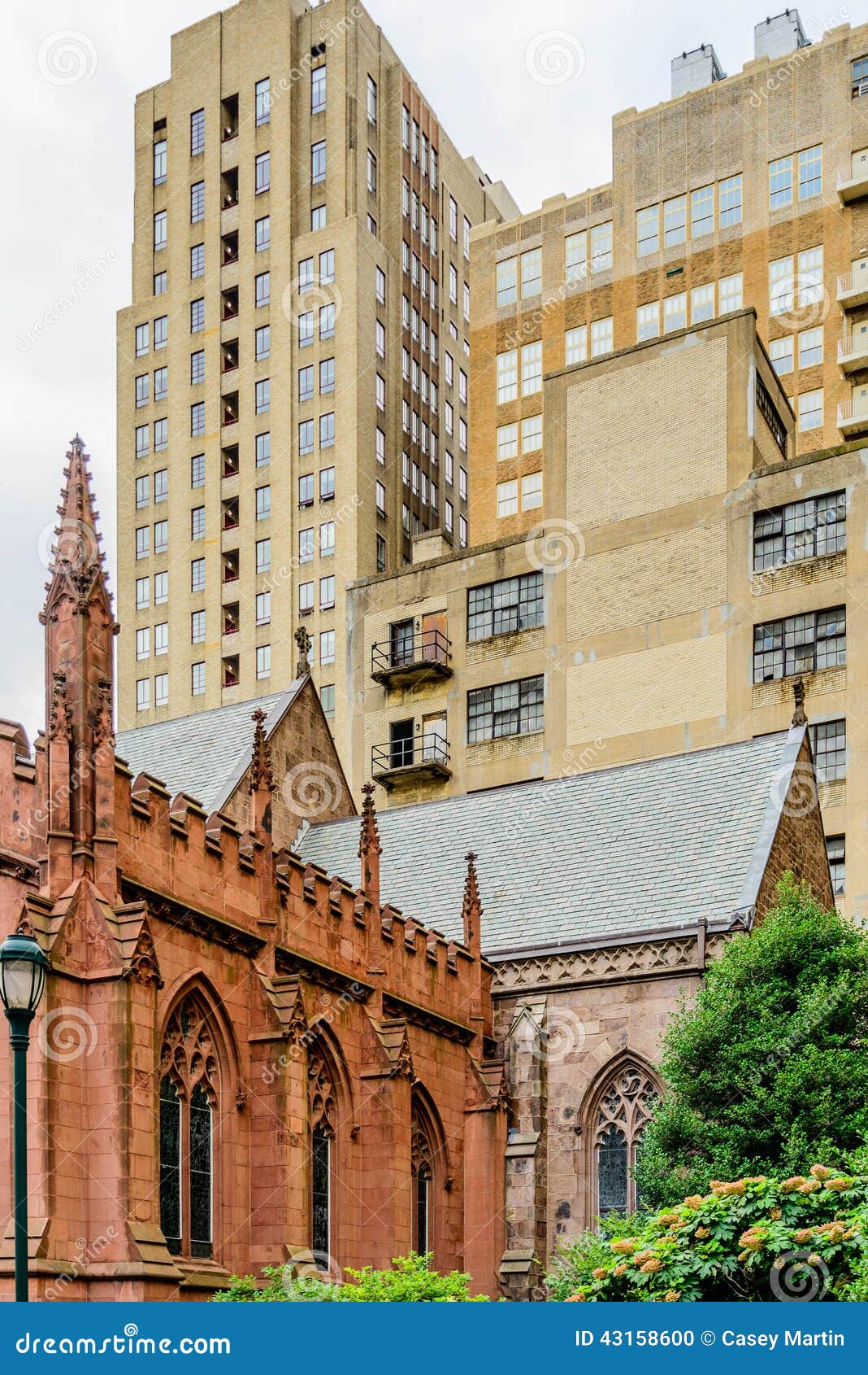 Streetscape with Historic Churches in Philly Stock Photo - Image of ...