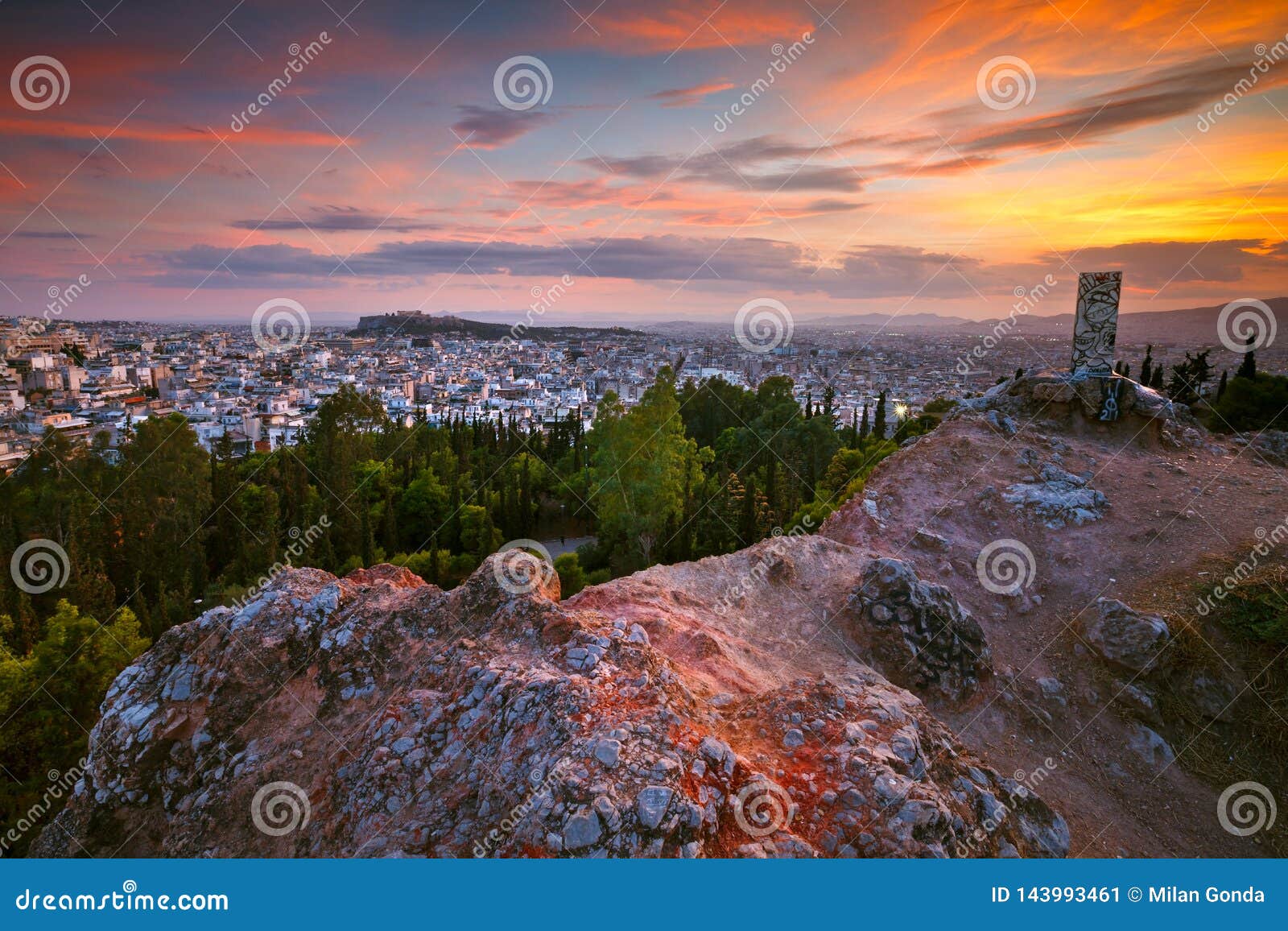 Strefi Hill, Athens stock image. Image of travel, tourism - 143993461
