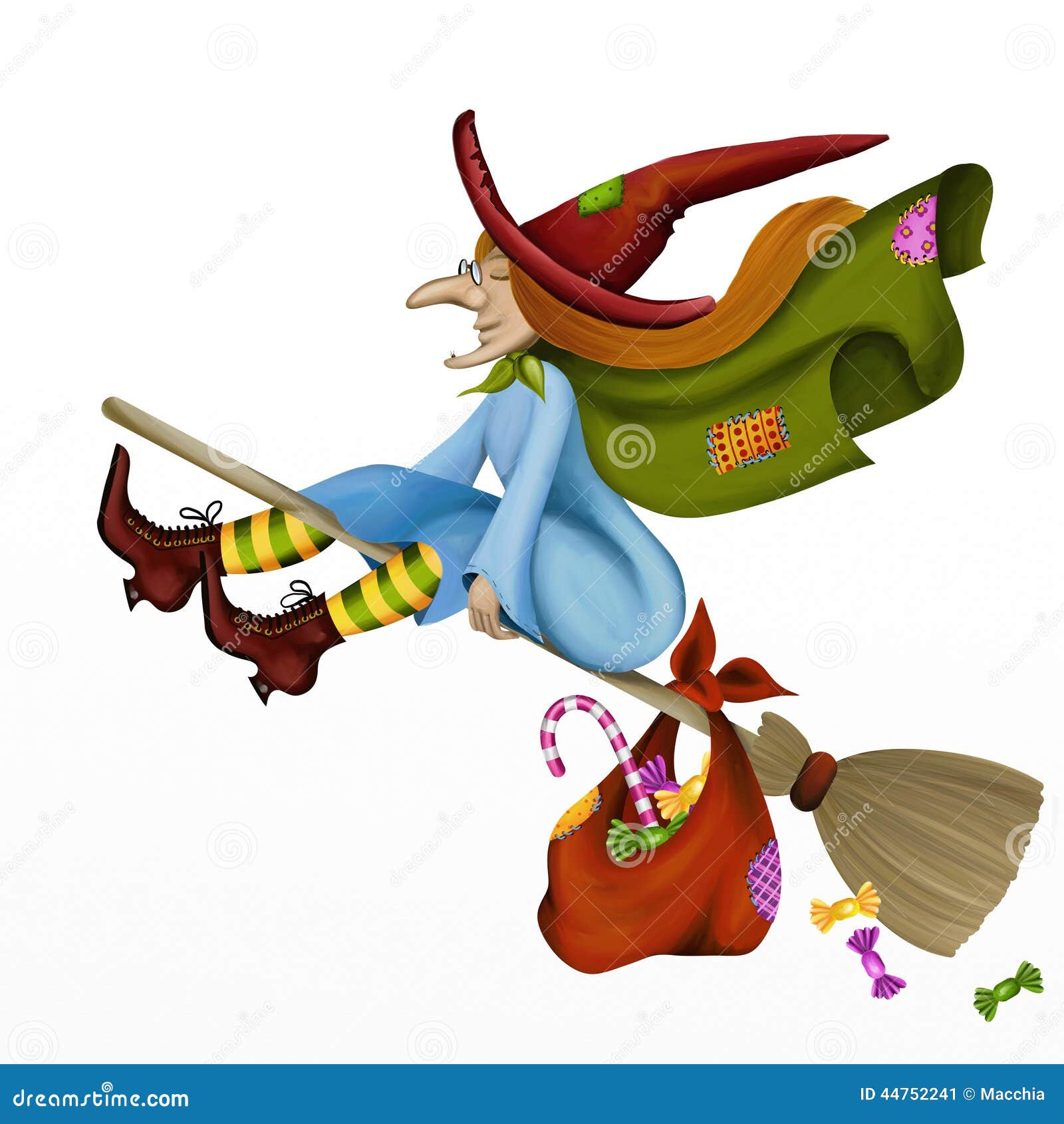 Strega sulla scopa illustrazione di stock. Illustrazione di manto ...