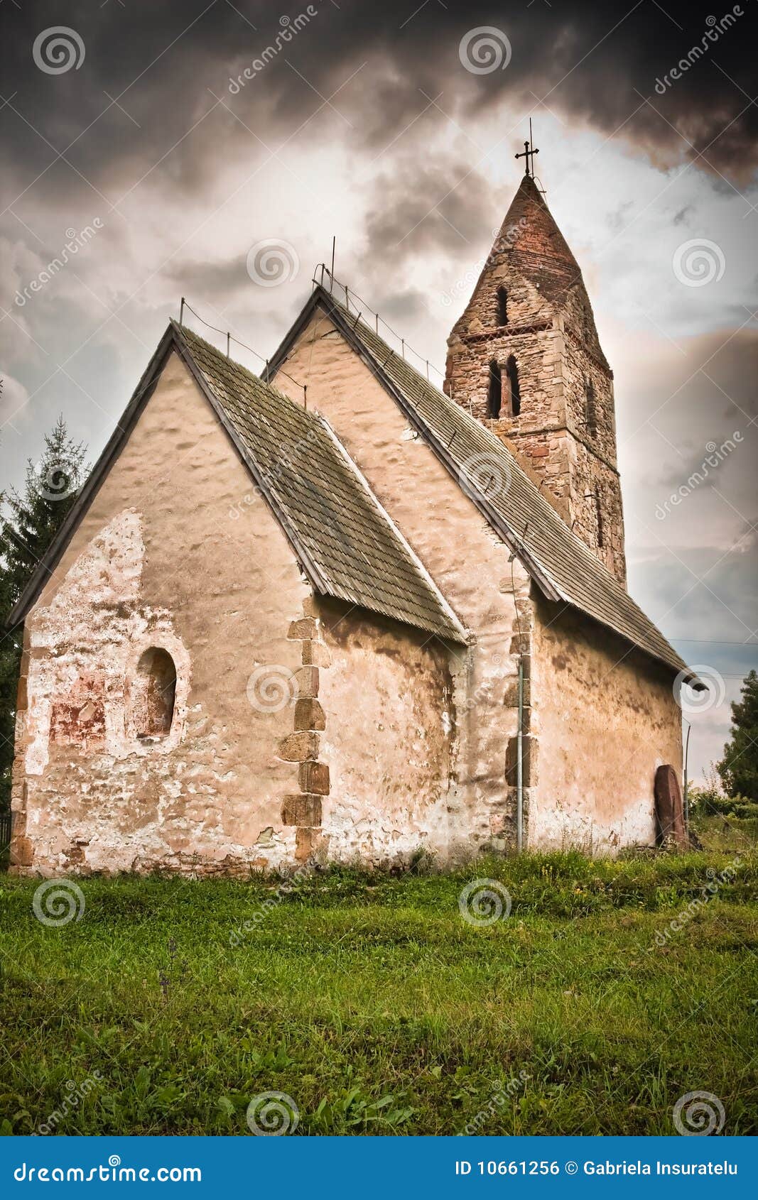 Strei Church stock photo. Image of landscape, storm, romanian - 10661256
