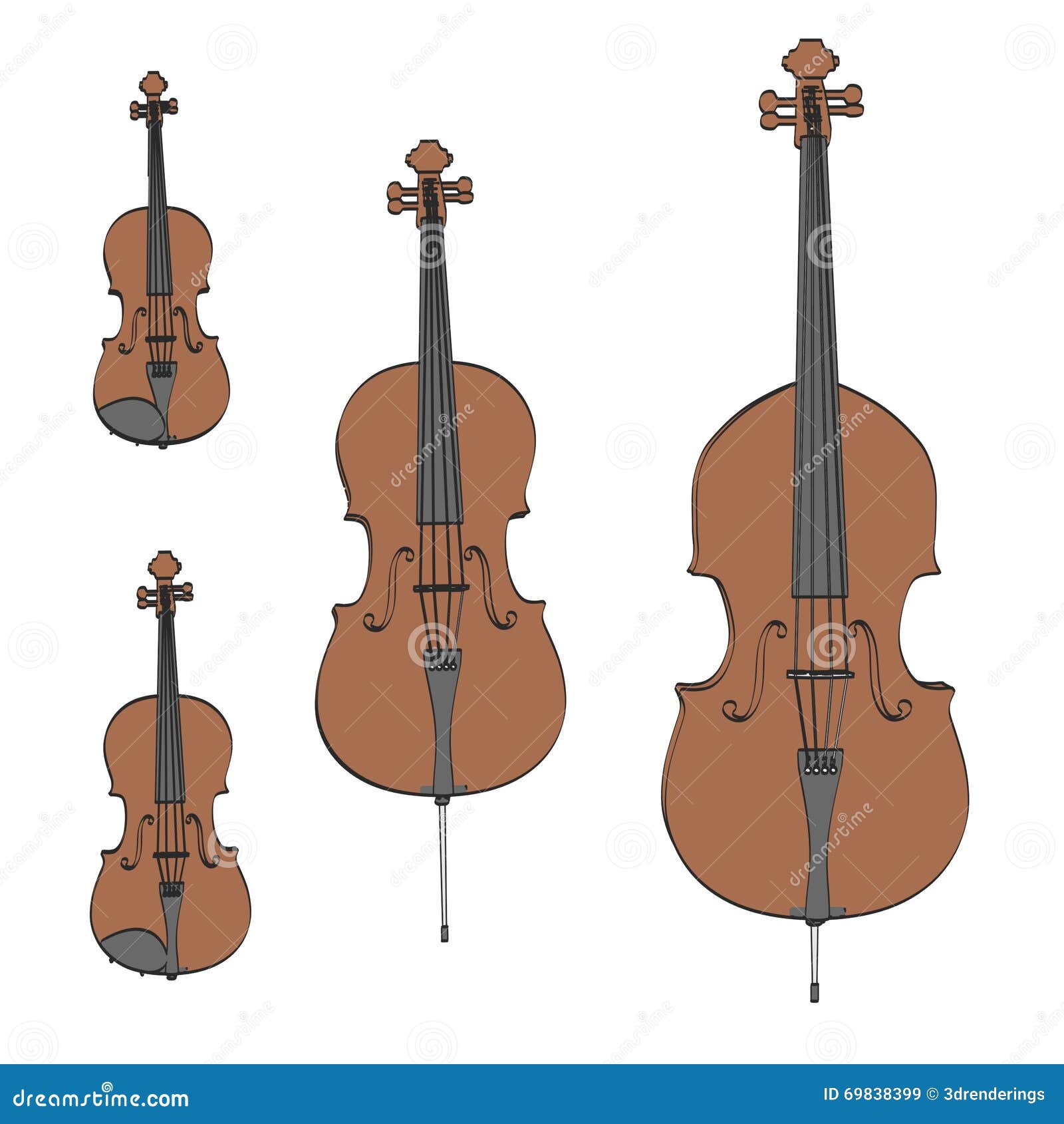 Streichinstrumente stock abbildung. Illustration von abbildung - 69838399