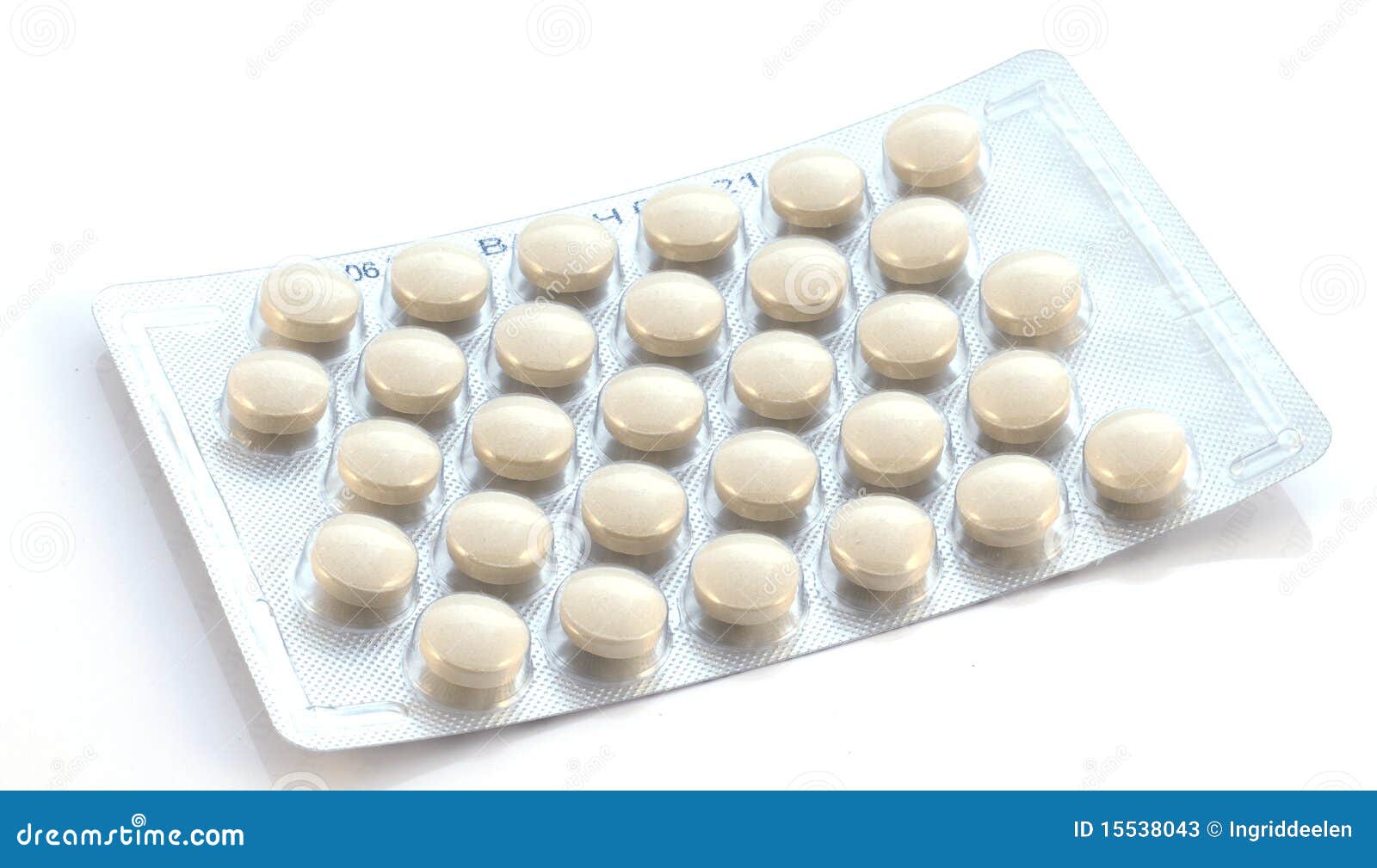 Streifen mit Tabletten stockbild. Bild von pille, beige - 15538043