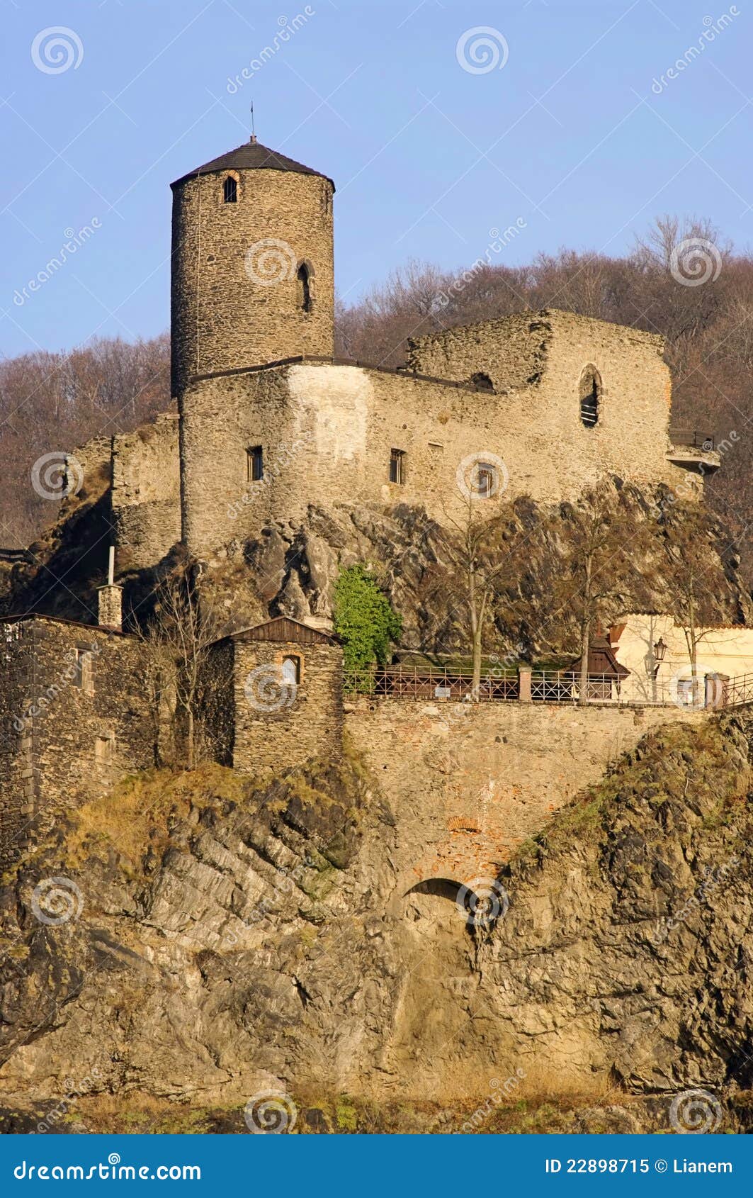 Strekov stock image. Image of aussig, wall, rock, tower - 22898715