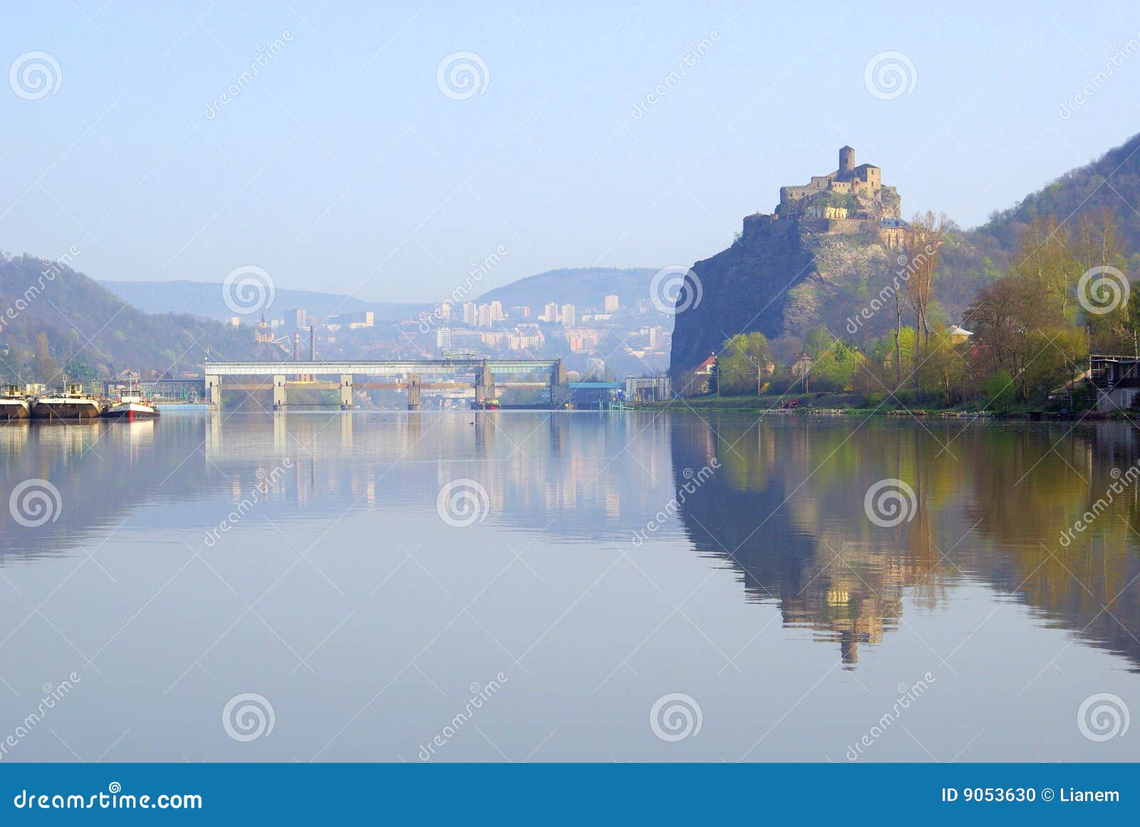 Strekov stock photo. Image of labem, aussig, bohemia, hill - 9053630