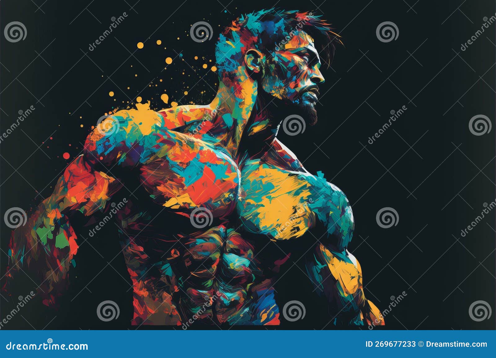 Strength Abstract Art (generative AI) Stock Illustration - Illustration ...