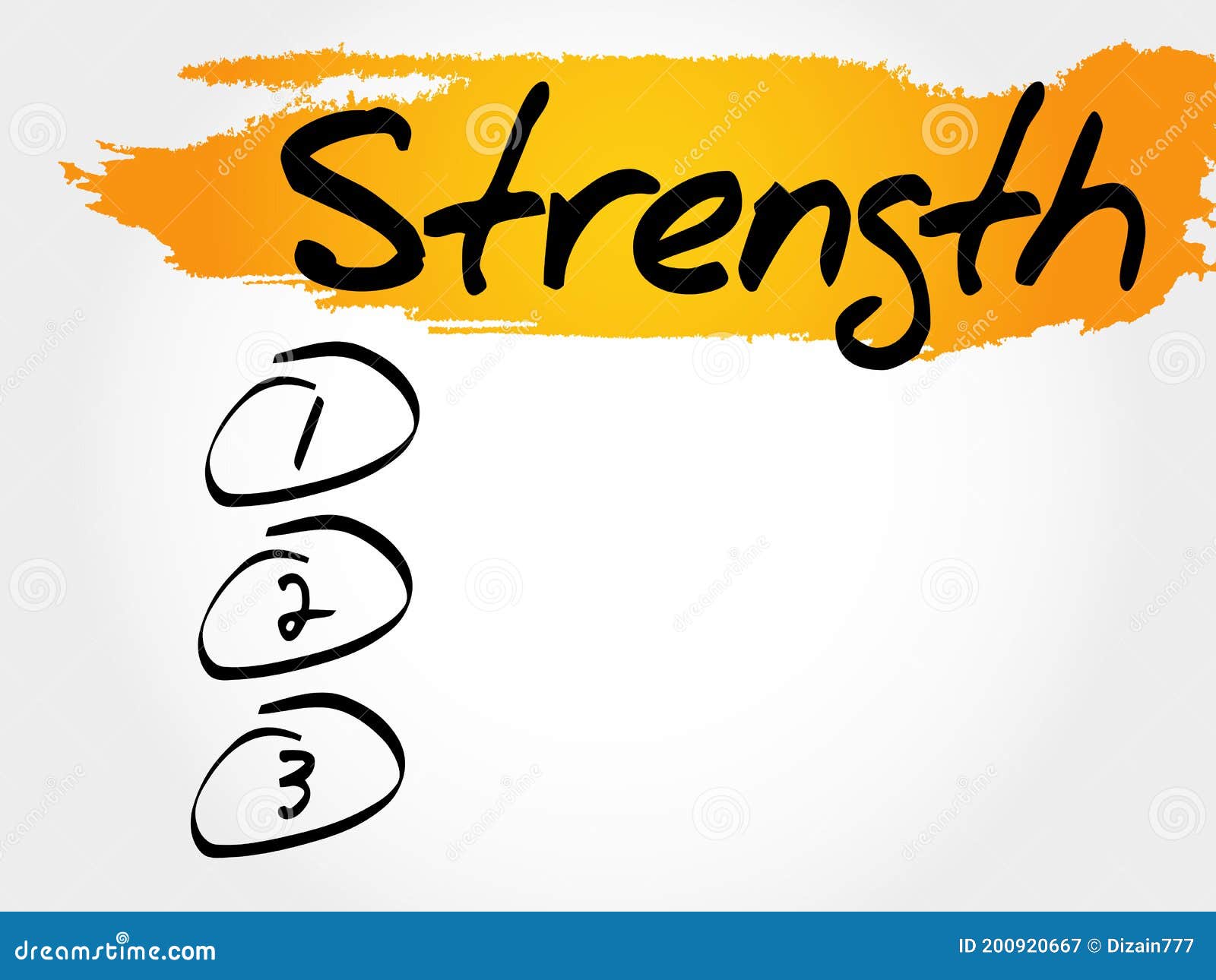 Strength blank list stock illustration. Illustration of fonts - 200920667