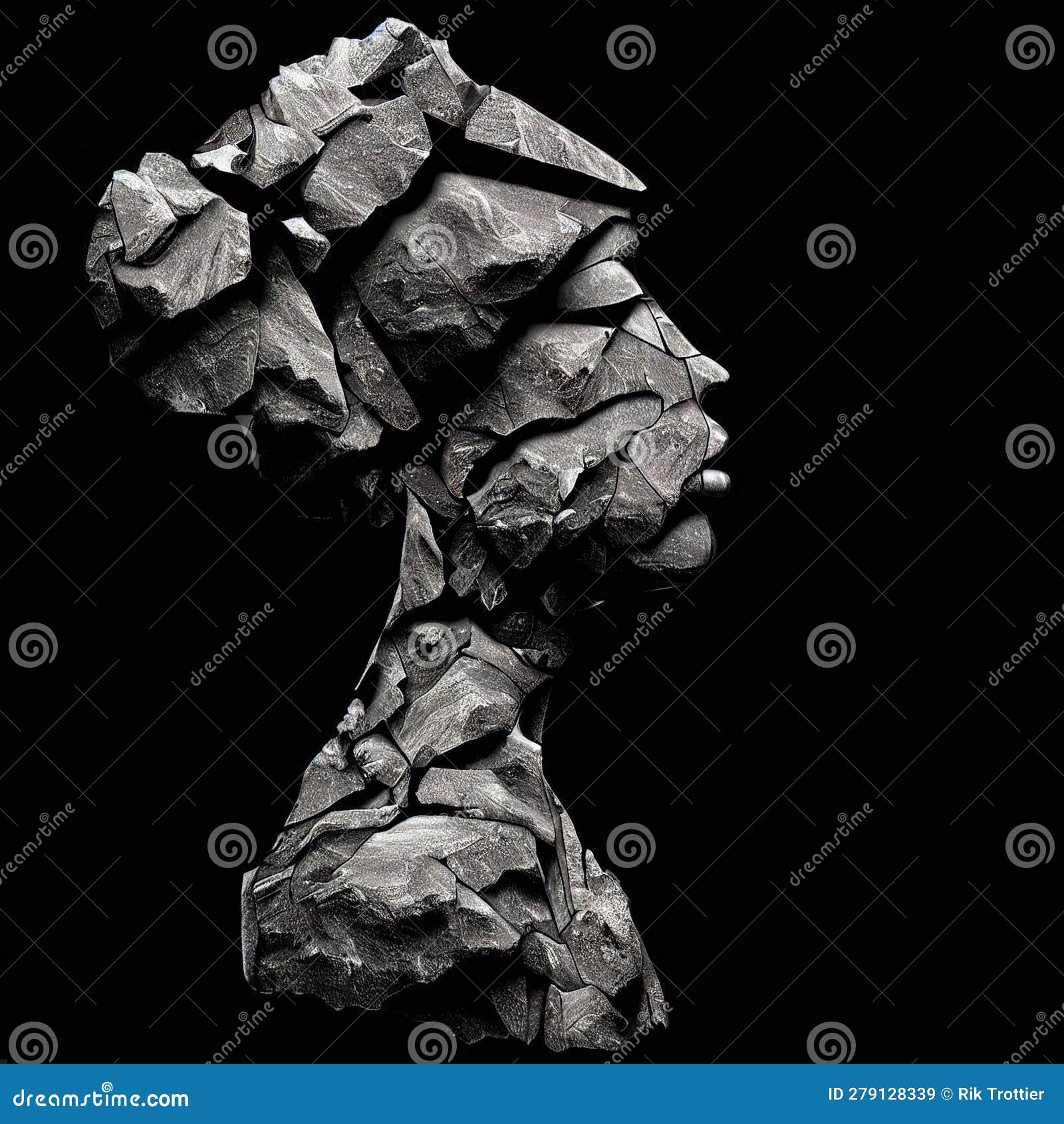 Strength of Character in a Persons Face, Abstract Dignity Concept ...