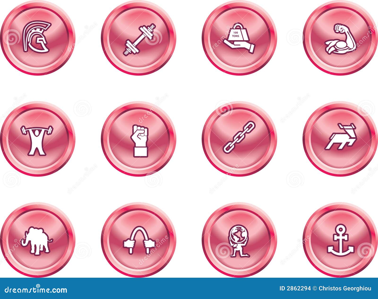 Strength Concept Icon Set stock vector. Illustration of elephant - 2862294