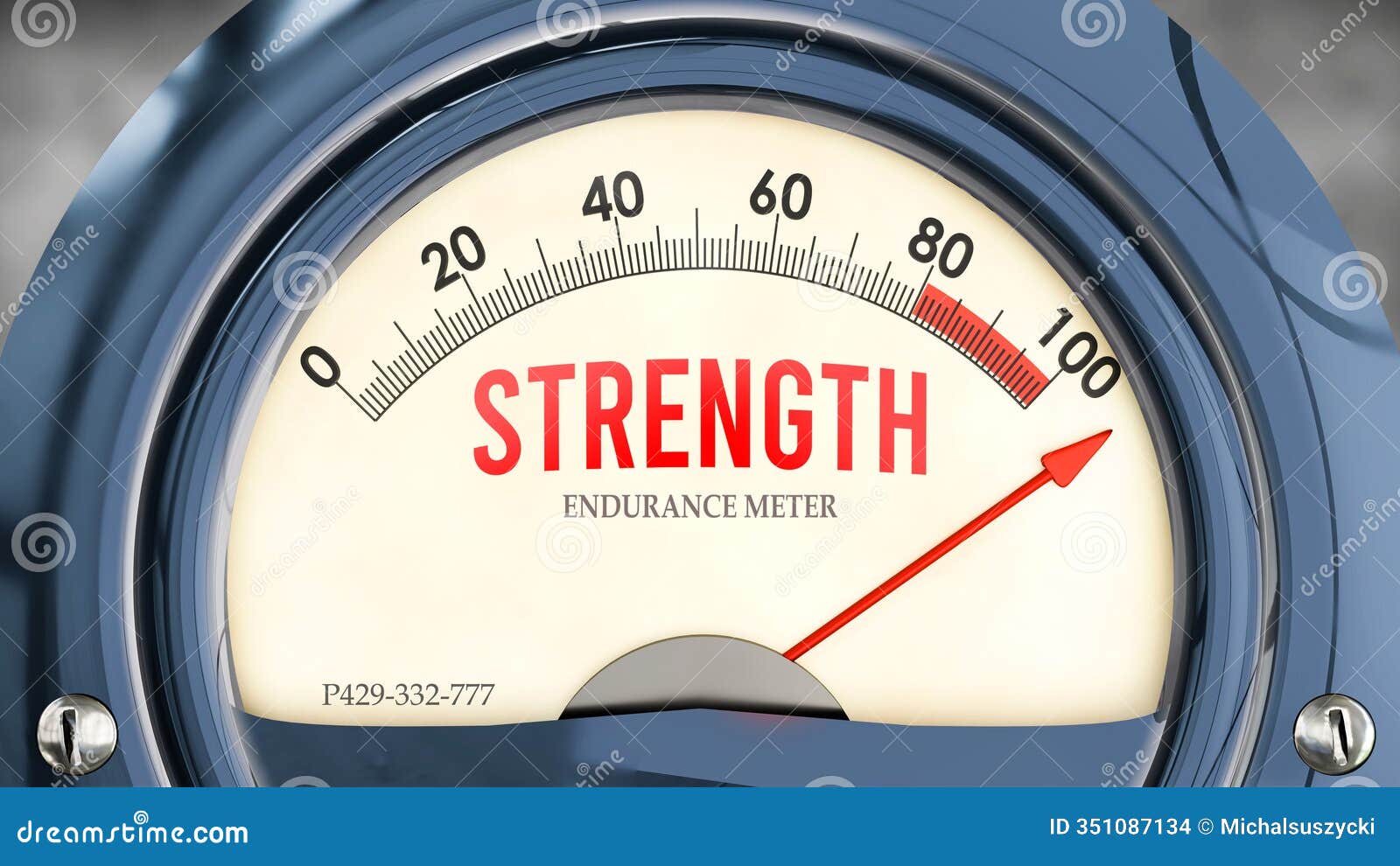 Strength and Endurance Meter that is Hitting a Full Scale, Showing a ...
