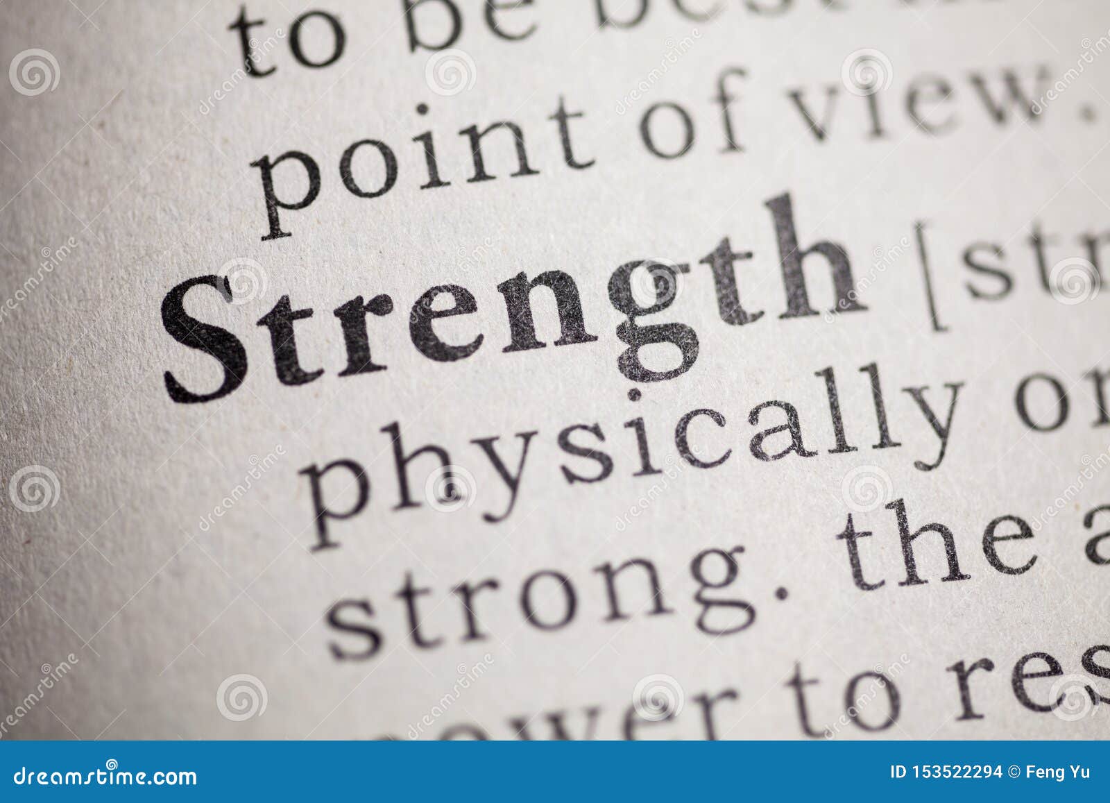 Definition of the Word Strength Stock Photo - Image of paper, strong ...