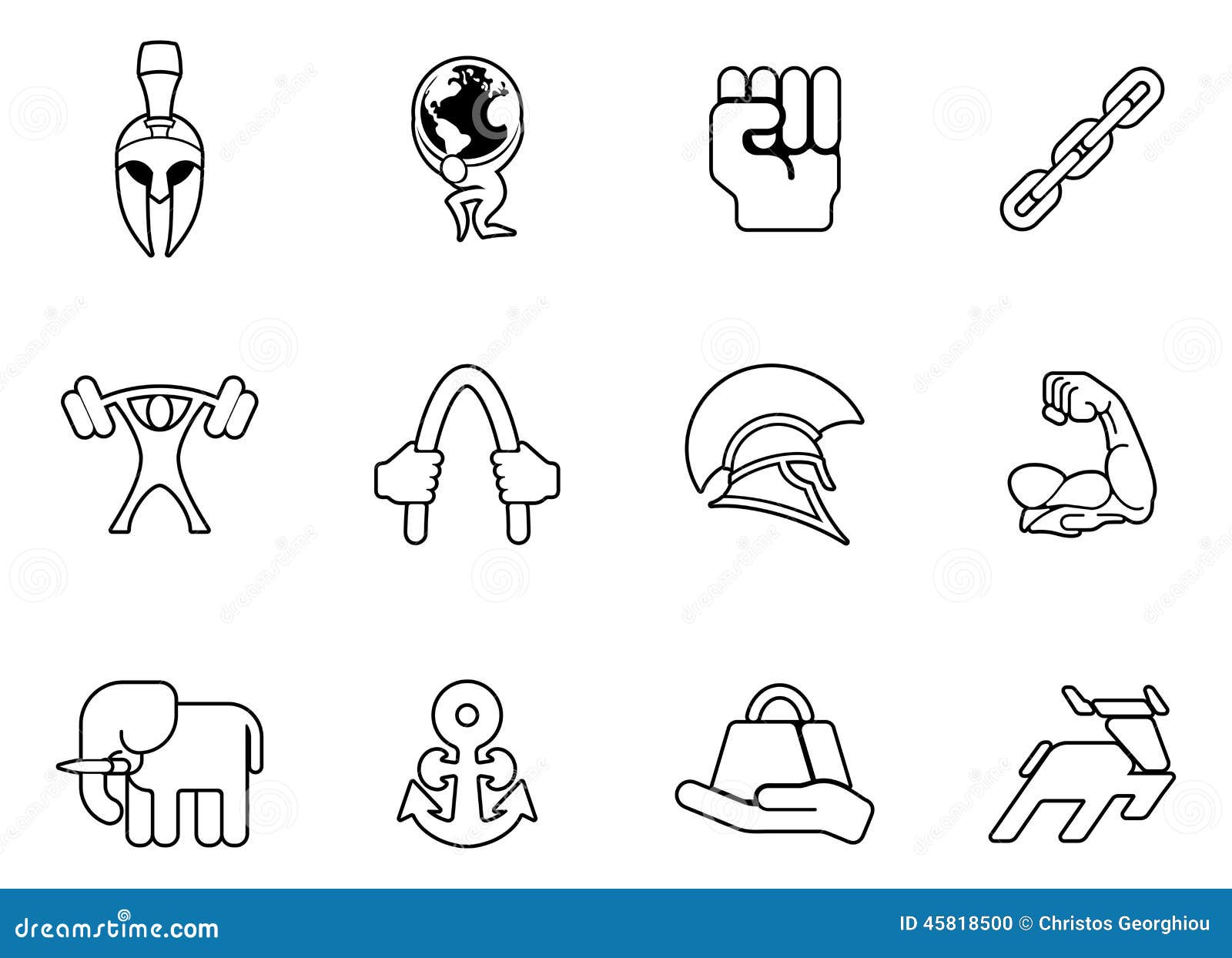 Strength icon set stock vector. Illustration of logo - 45818500