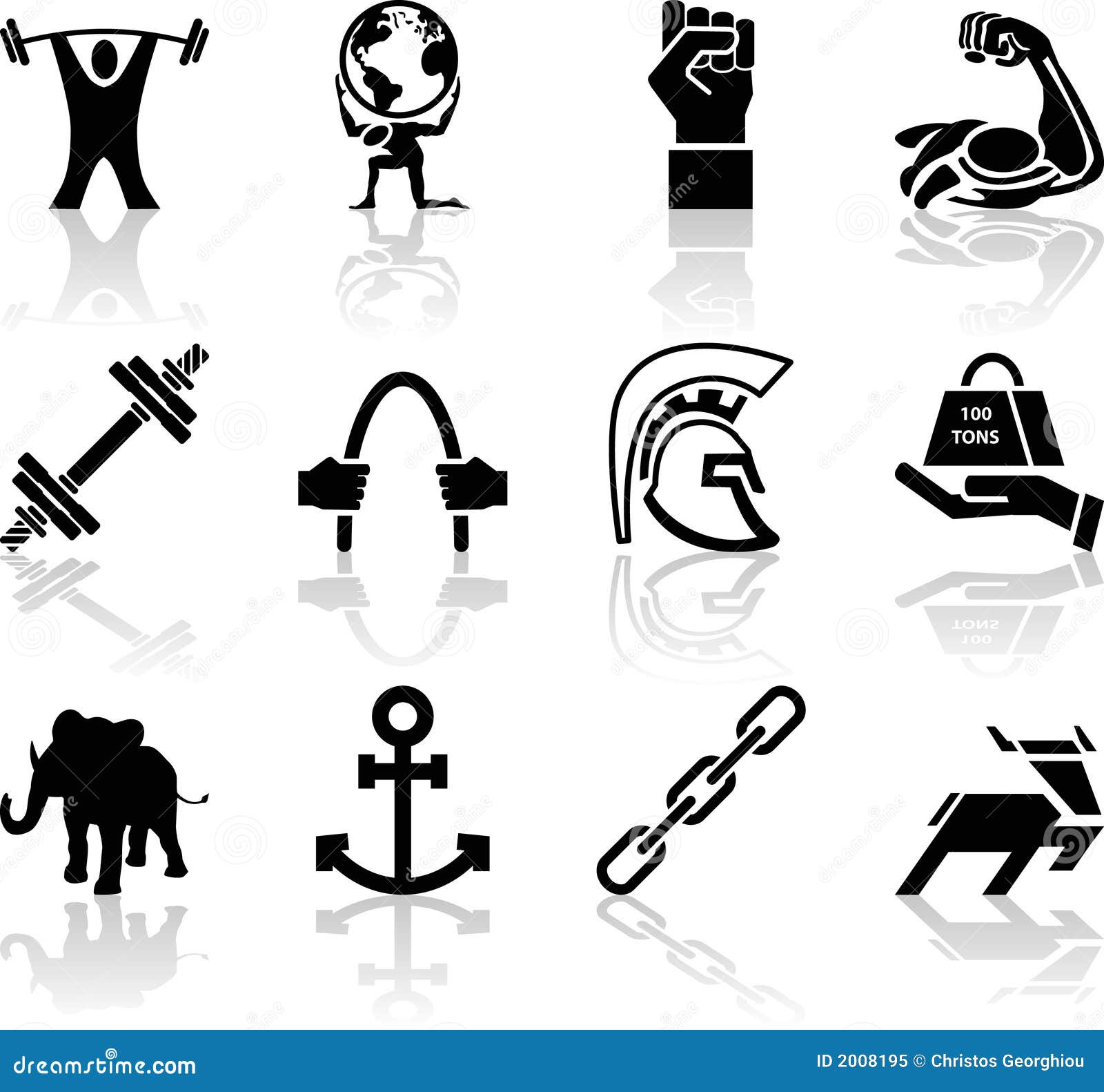 Strength Icon Set Series Design Elements Cartoon Vector | CartoonDealer ...