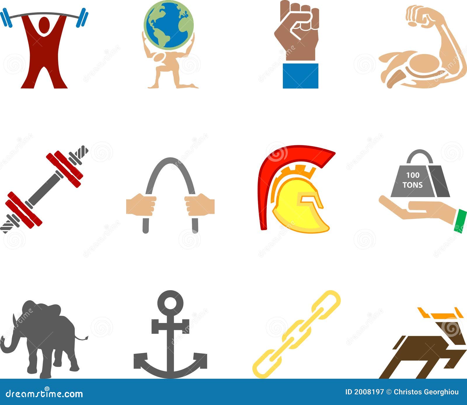 Strength Icon Set Series Design Elements Stock Vector - Illustration of ...