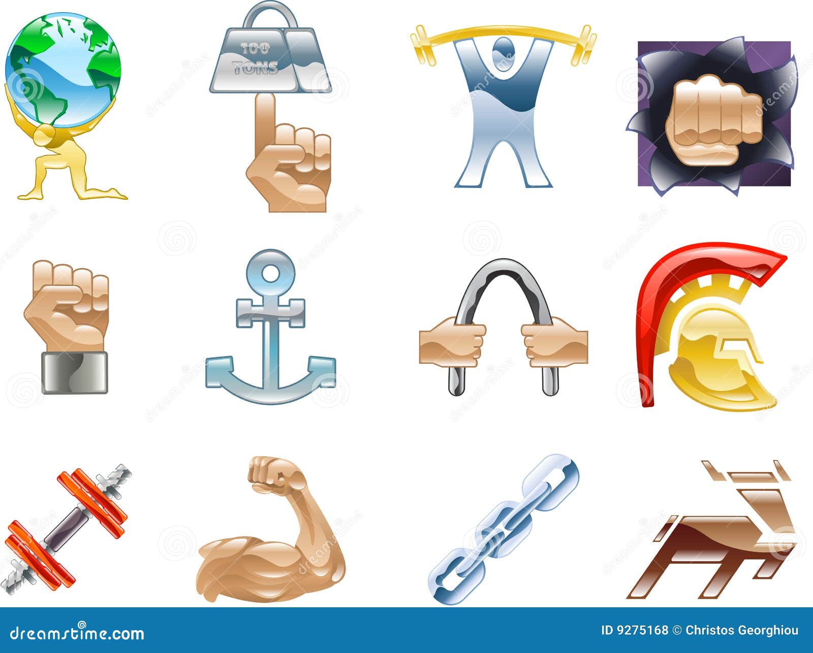 Strength Icon Set Series Design Elements Stock Vector - Illustration of ...