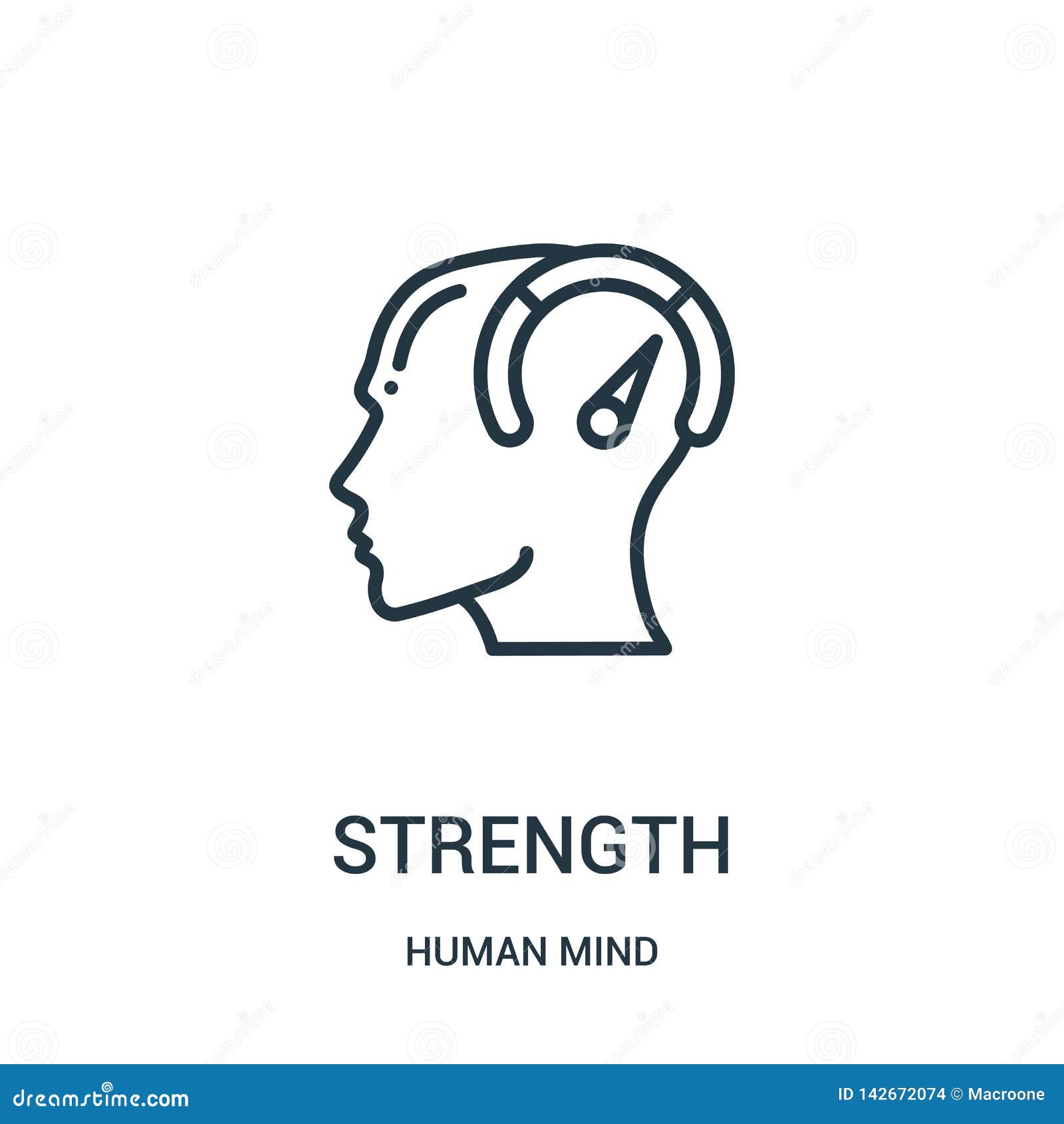 Strength Icon Vector from Human Mind Collection. Thin Line Strength ...