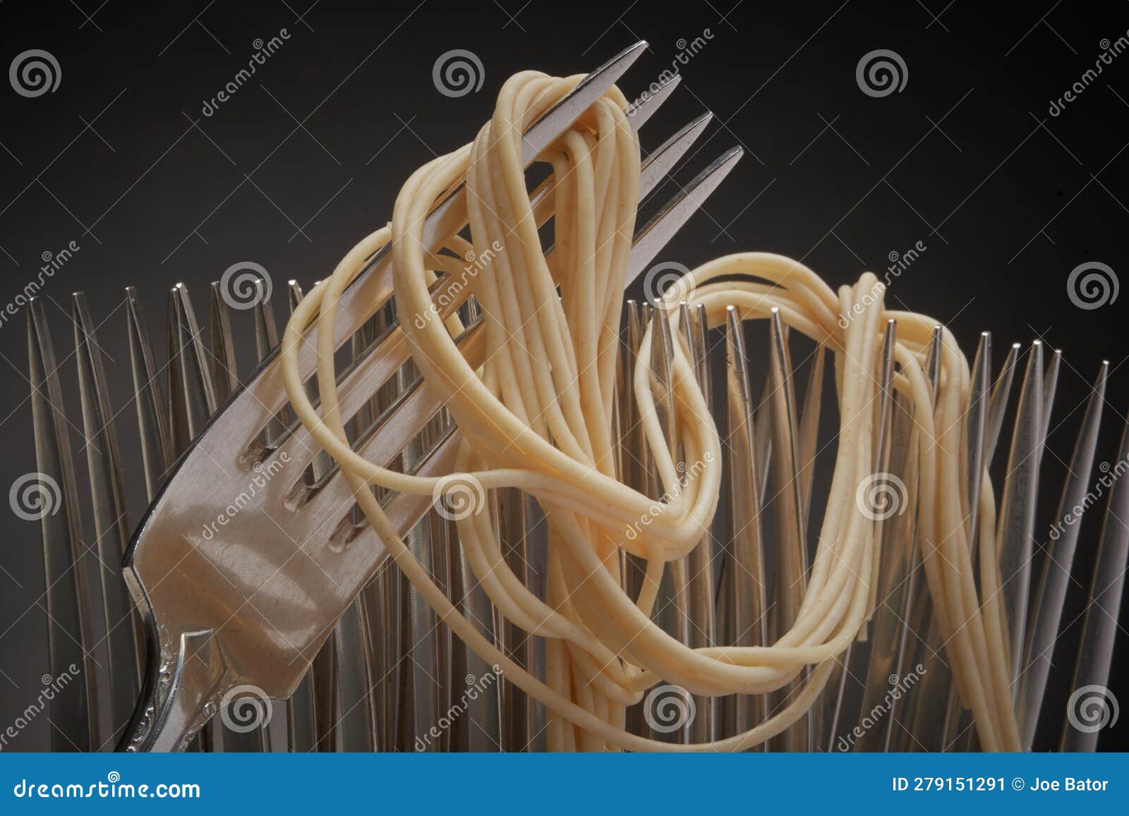 Fork Spearing Strands of Spaghetti Stock Image - Image of individual ...