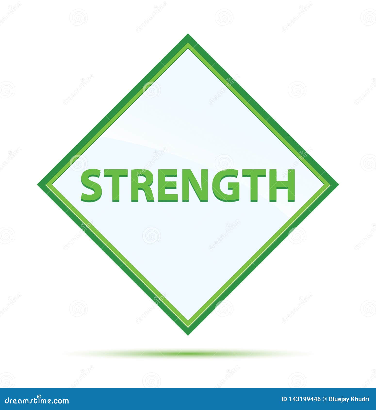Strength Modern Abstract Green Diamond Button Stock Illustration ...