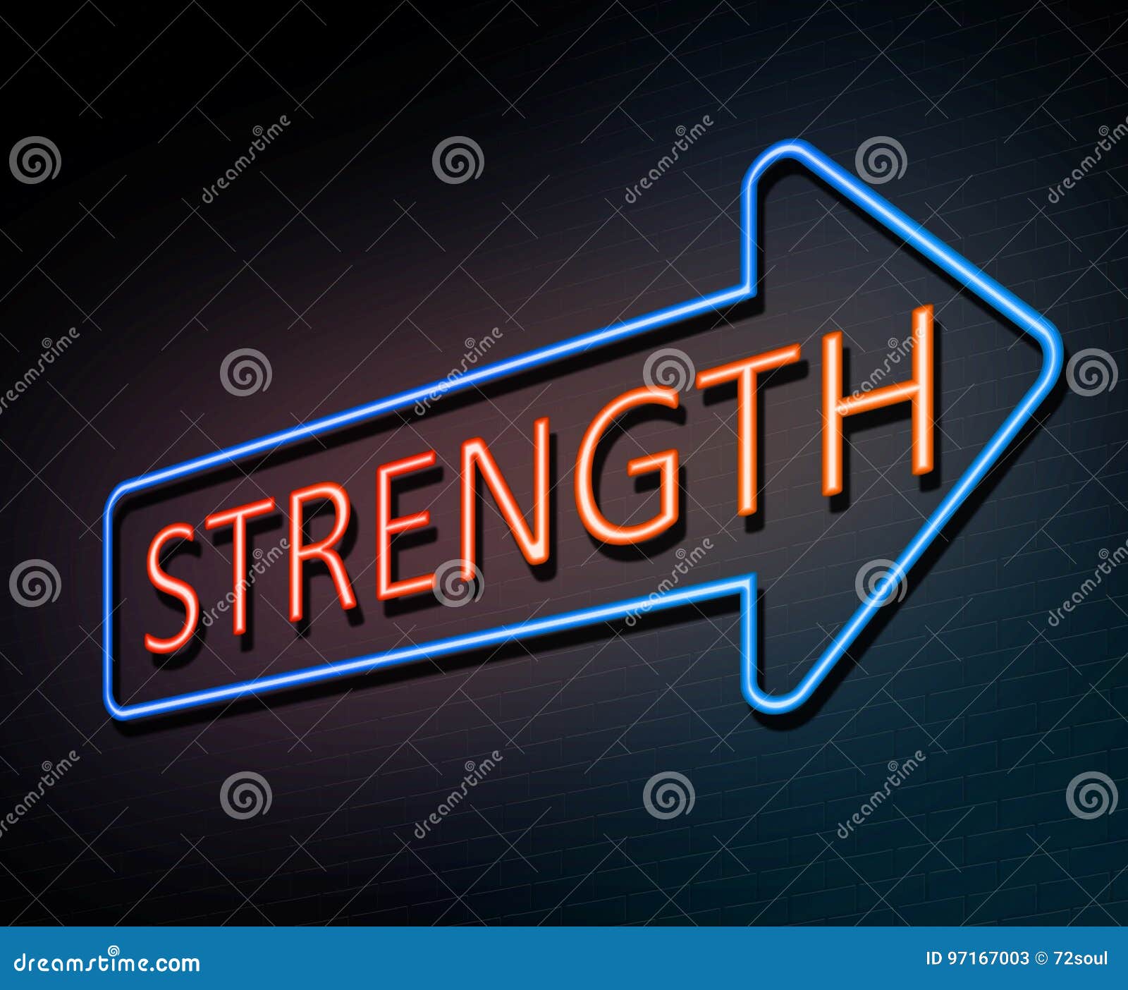 Strength neon concept. stock illustration. Illustration of signage ...