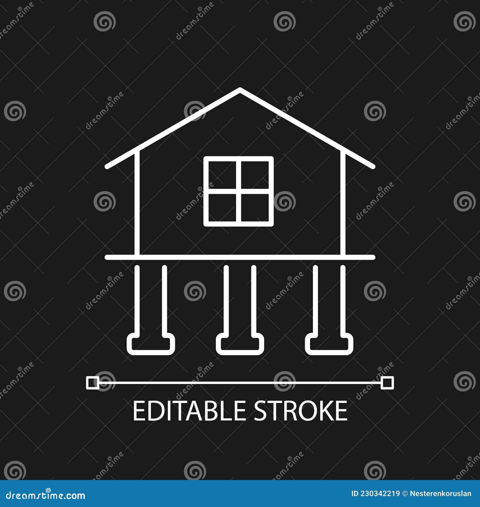 Pile Foundation Line Outline Icon Vector Illustration | CartoonDealer ...