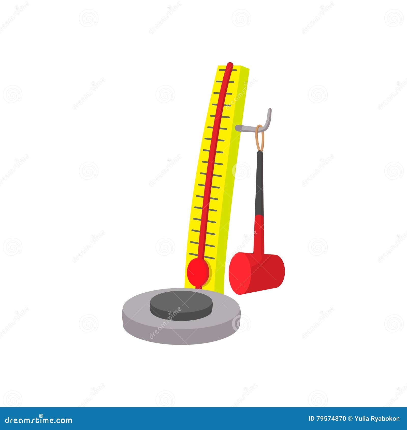 Strength Test Game Cartoon Icon Stock Vector - Illustration of male ...