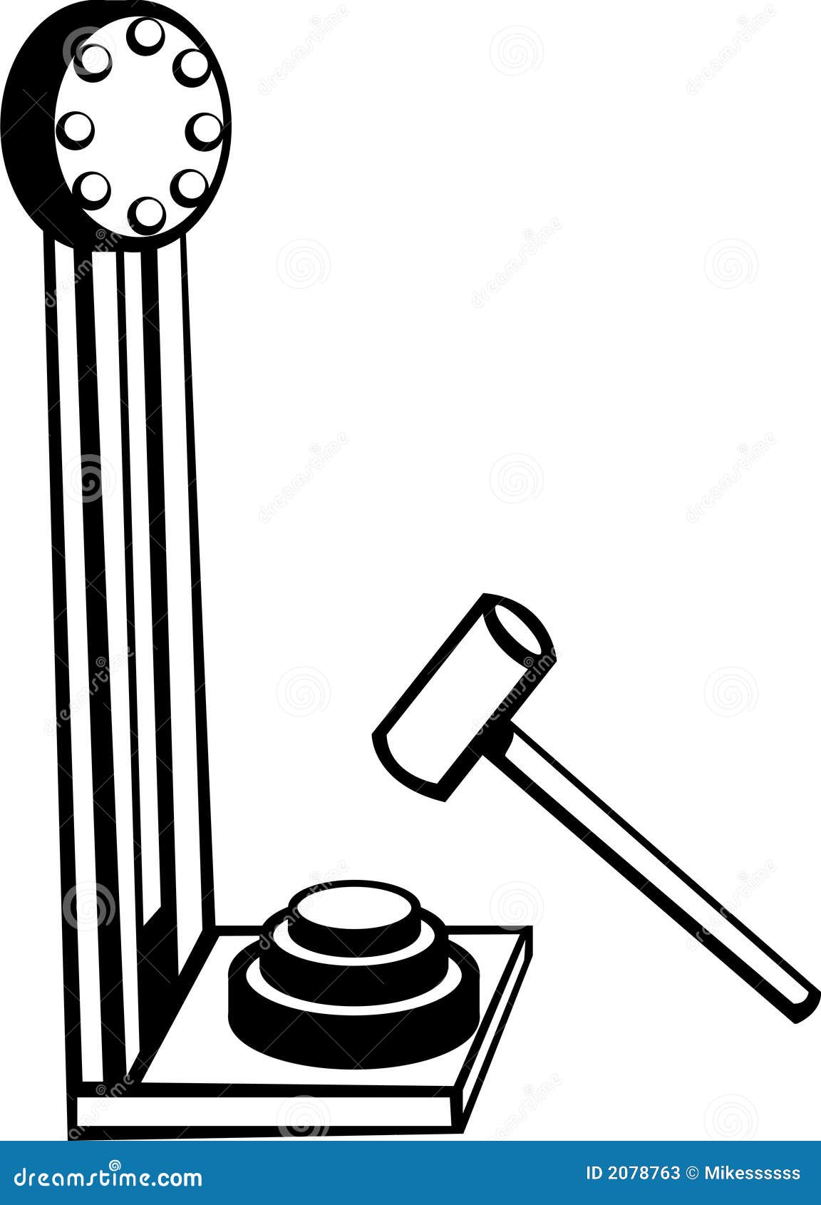 Strength Test Game Vector Illustration Stock Vector - Illustration of ...