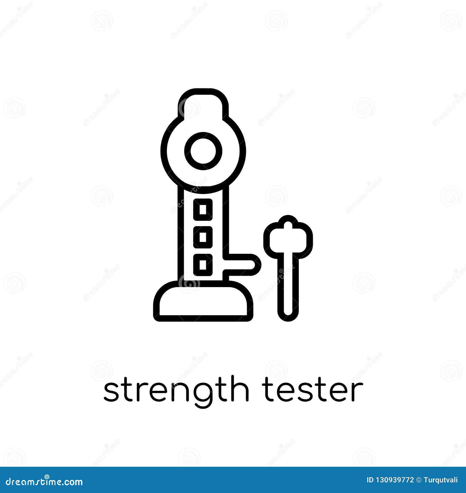 Strength Tester Icon. Trendy Modern Flat Linear Vector Strength Stock ...