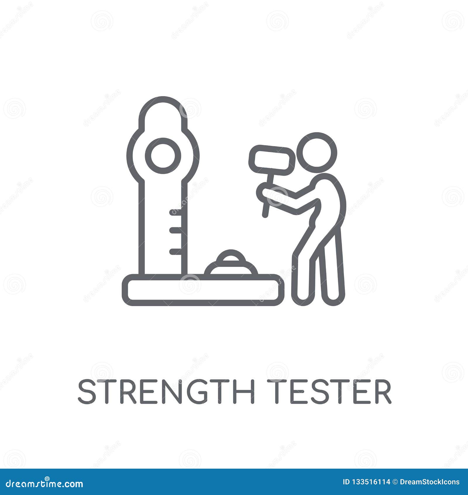 Strength Tester Cartoon Vector | CartoonDealer.com #338659249