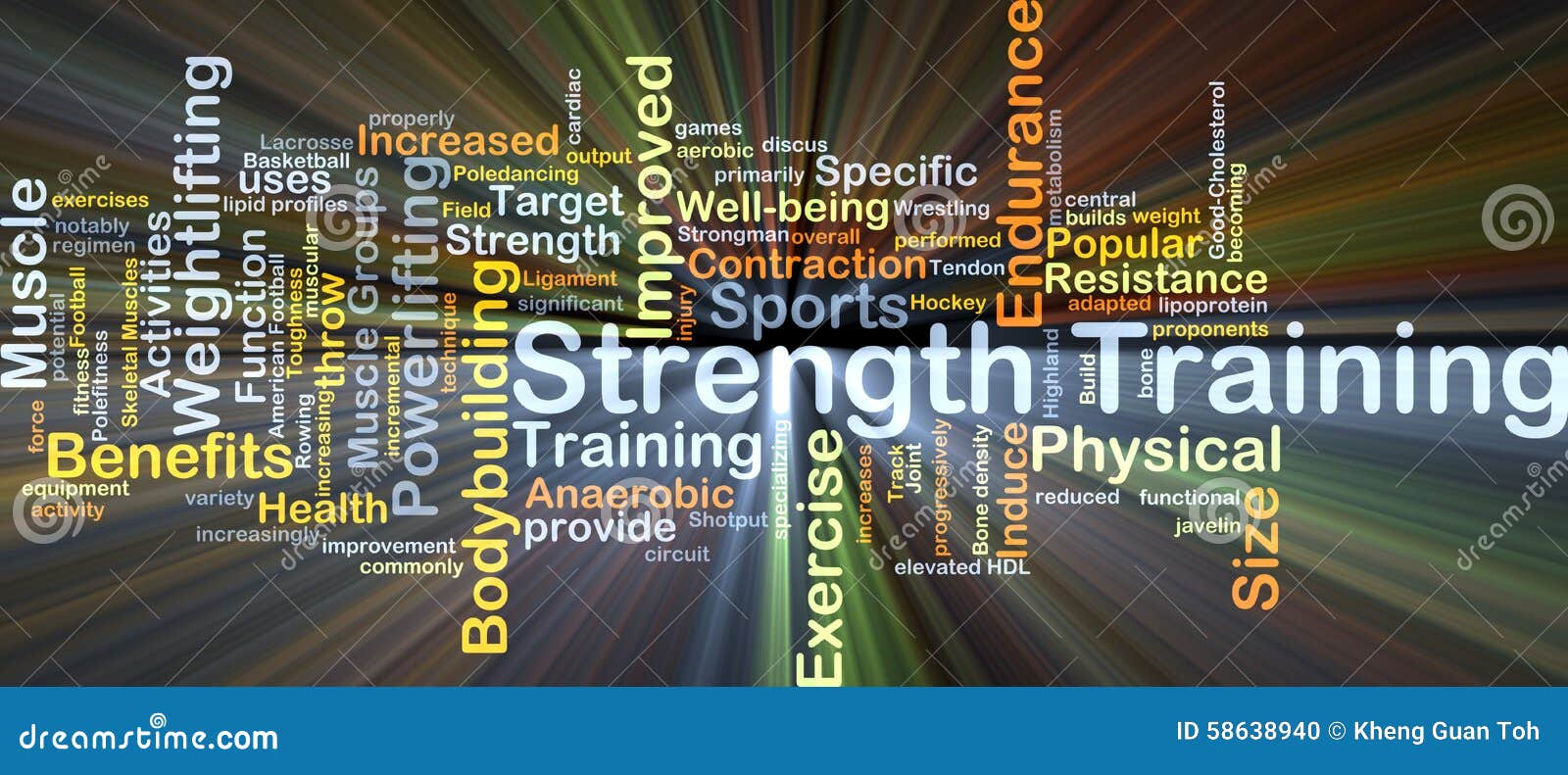 Strength Training Background Concept Glowing Stock Illustration ...