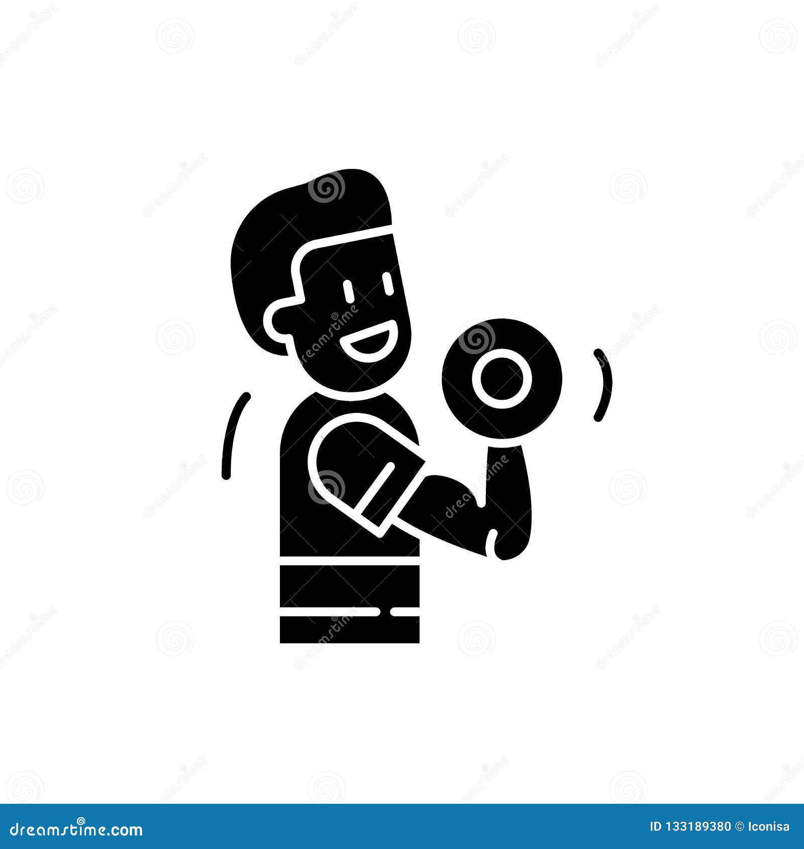 Strength Training Black Icon, Vector Sign On Isolated Background ...