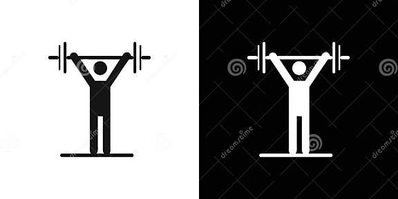 Strength Training Icon Flat Vector Set Outline Stock Vector ...