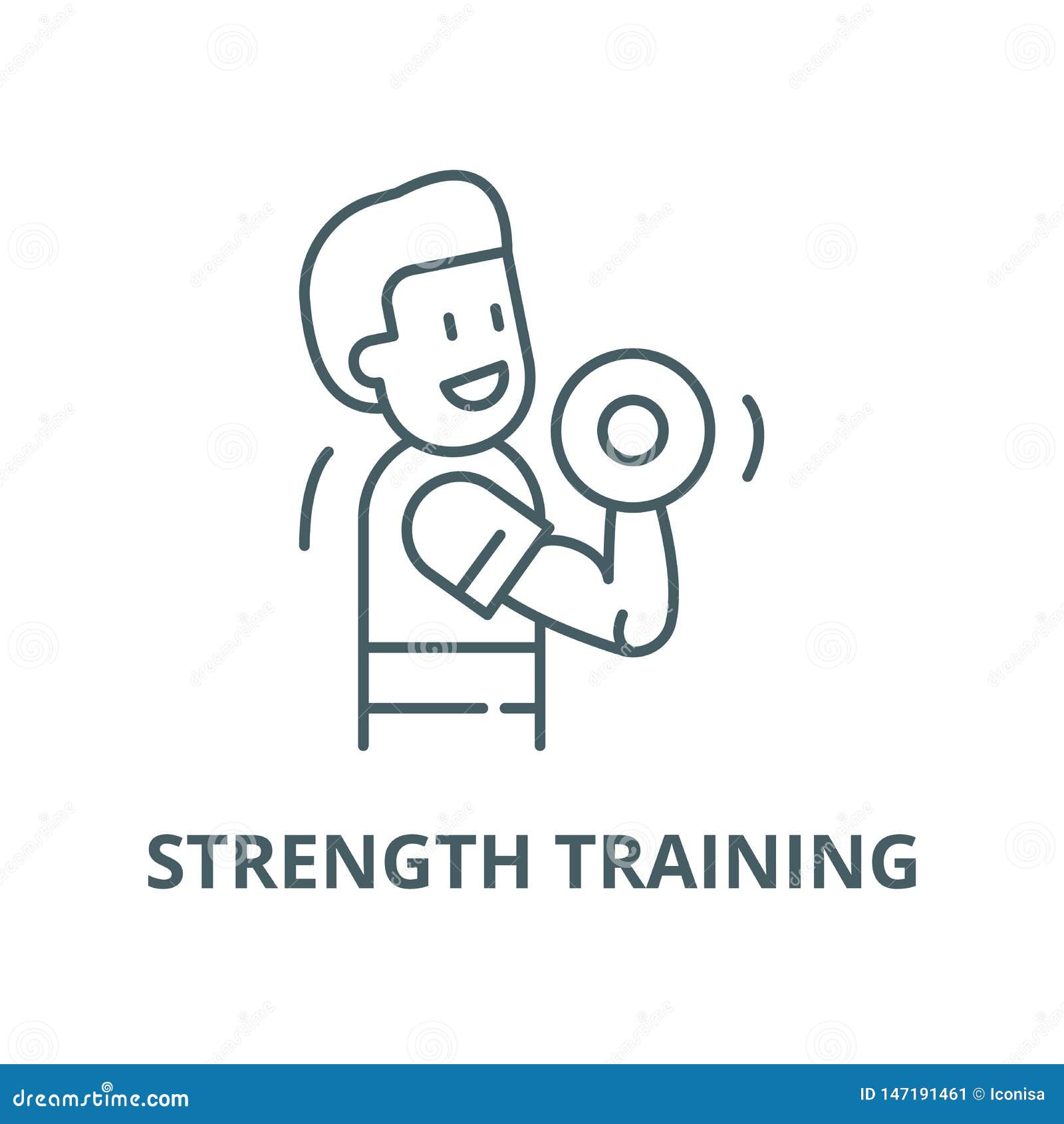 Strength Training Vector Line Icon, Linear Concept, Outline Sign ...