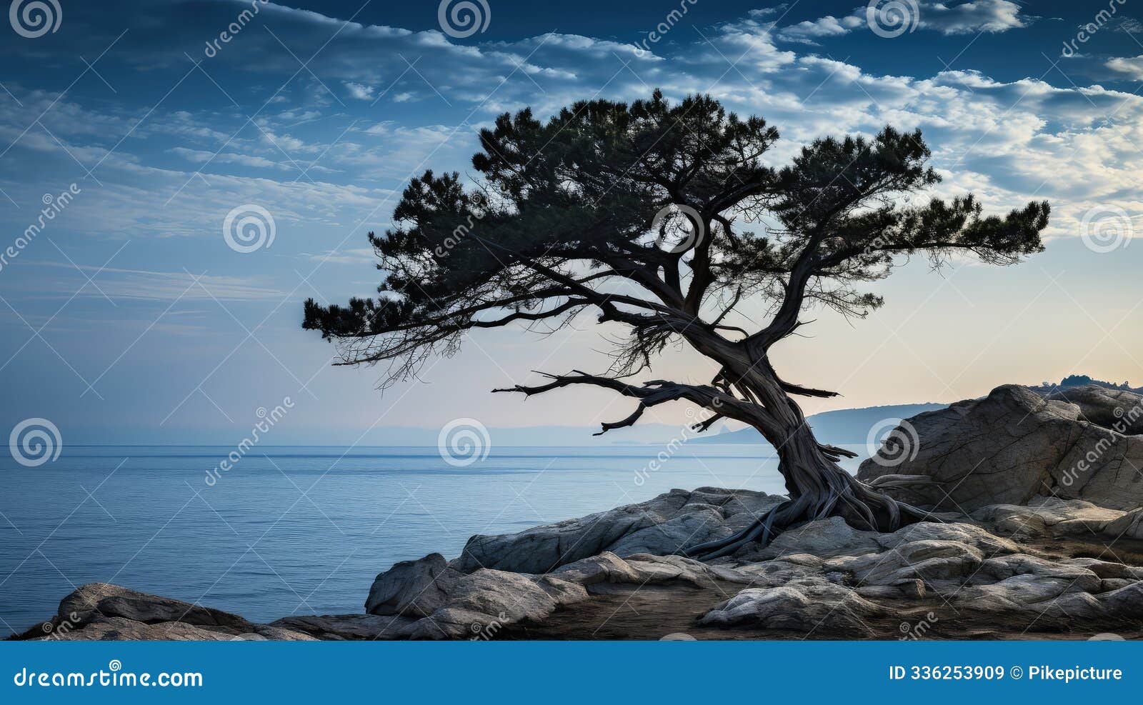 Strength tree pine stock illustration. Illustration of windswept ...