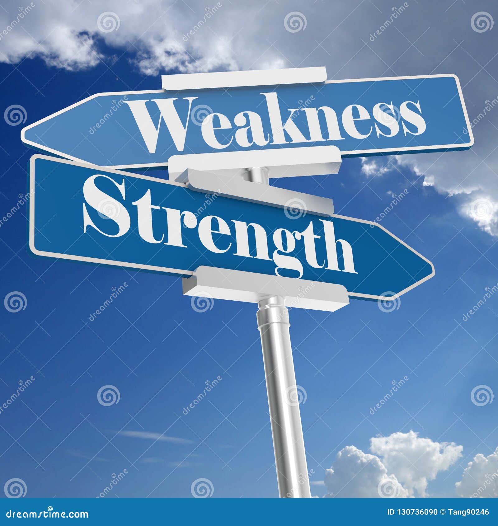 Strength and Weakness Signs Stock Illustration - Illustration of ...